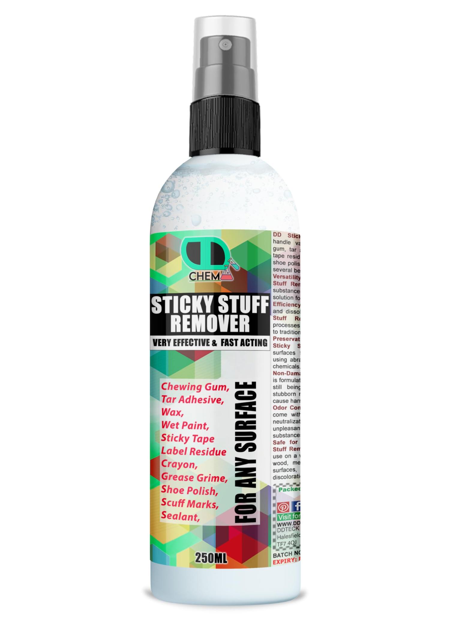 Sticky Stuff Remover Spray multi-surface adhesive used chewing gum wood ...