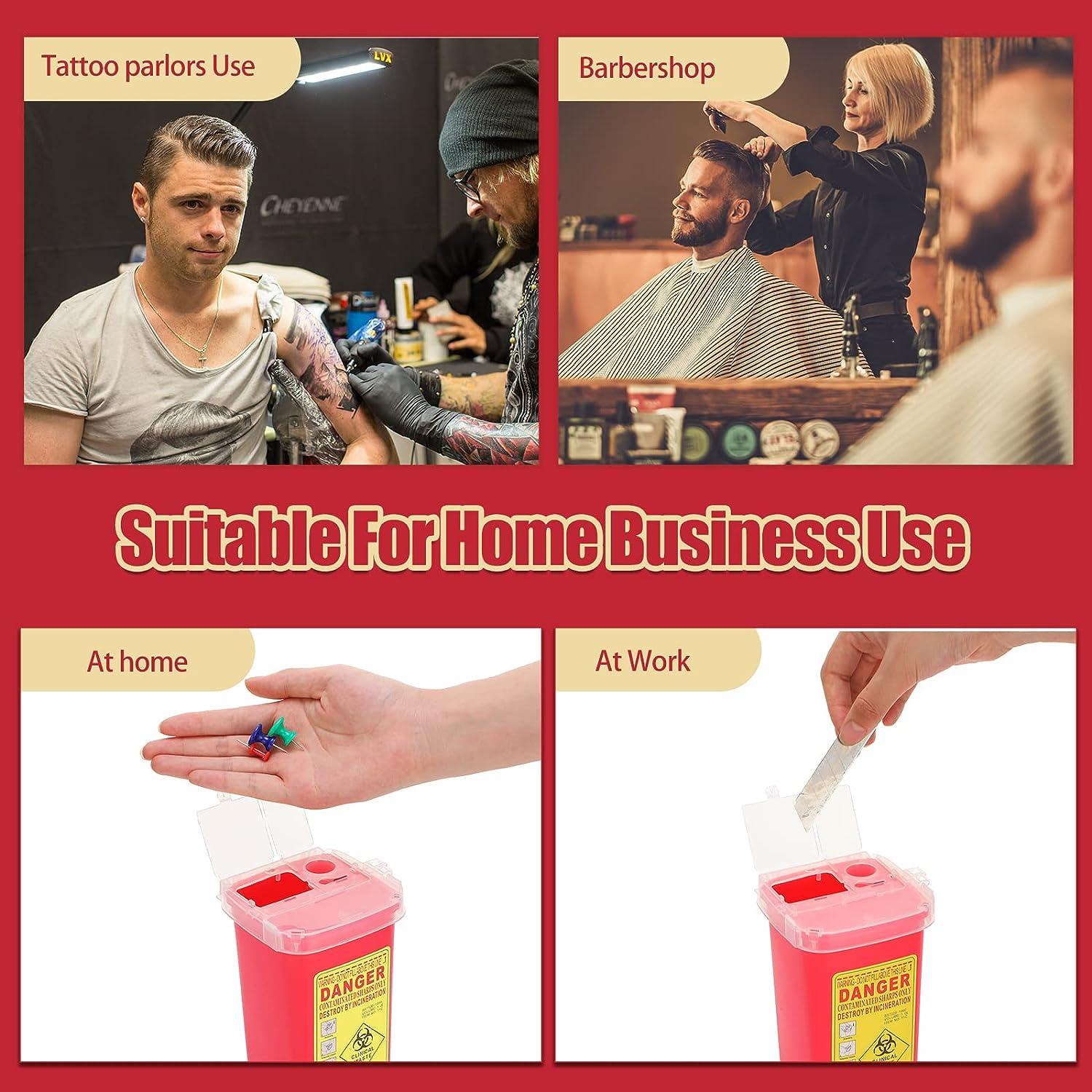 20 Pcs 1 Quart Flip Top Sharps Container - Small Portable Disposal Bin ...