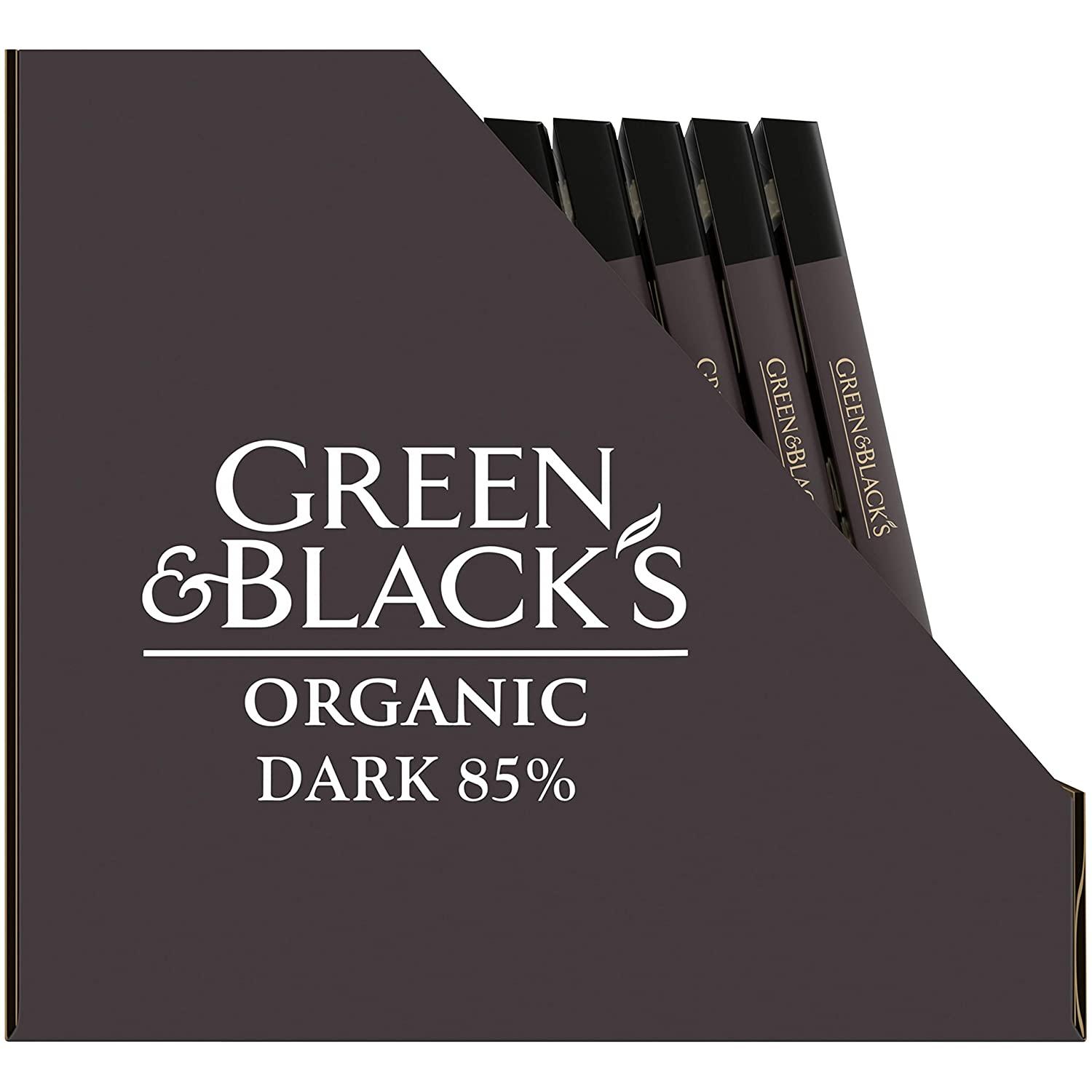 Green & Black's Organic Dark Chocolate Bar - 85% Cacao, 10 Pack of 3.17 ...