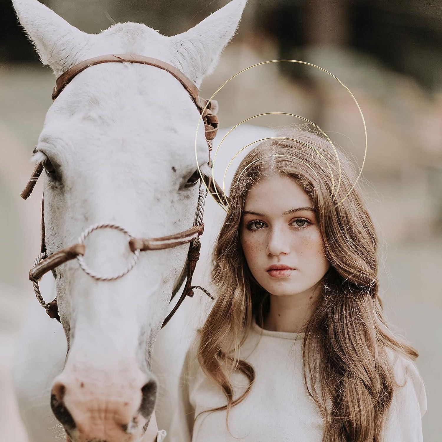 Lurrose Goddess Halo Crown - Vintage Angel Halo Headband for Halloween ...