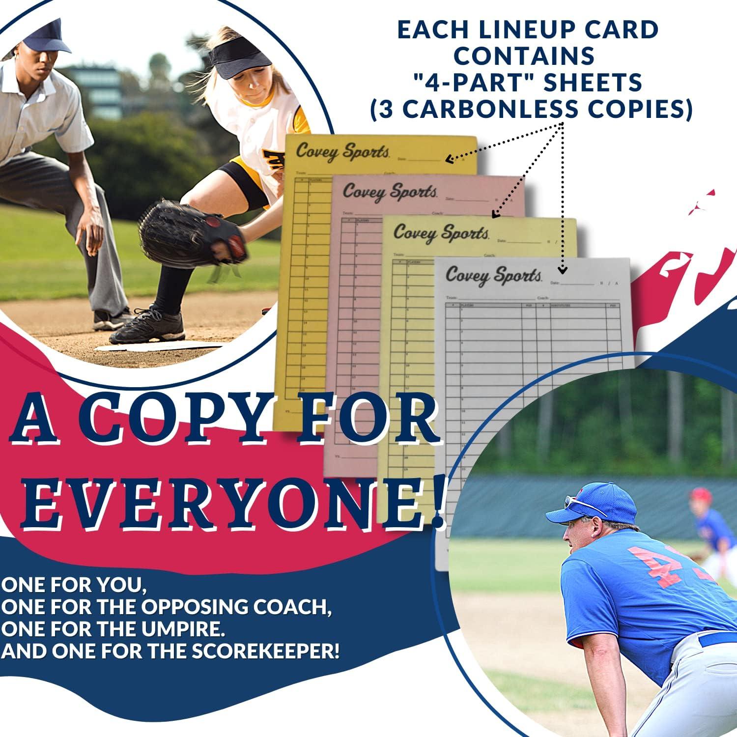 Covey Large Format Baseball Softball Lineup Cards - Pack of 50 ...