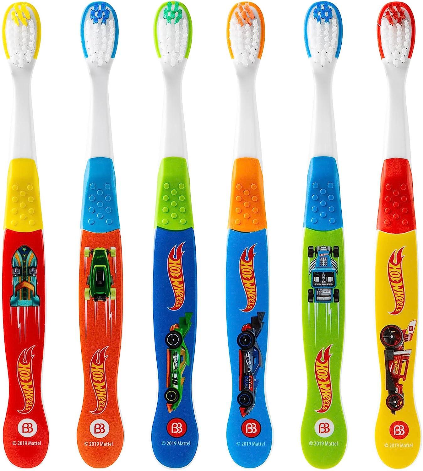 Hot Wheels Kids Toothbrush 6 Pack - Soft Bristle Toothbrushes for Ages ...