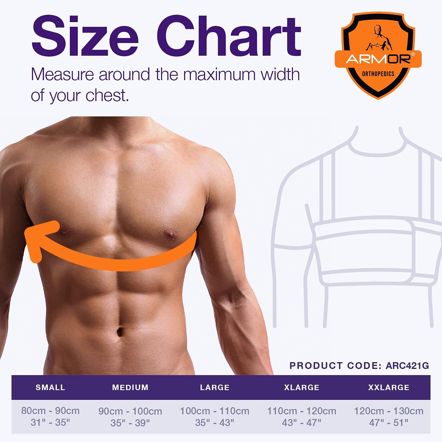 Armor Chest Support Brace - Small Size, Black Color, Unisex for ...