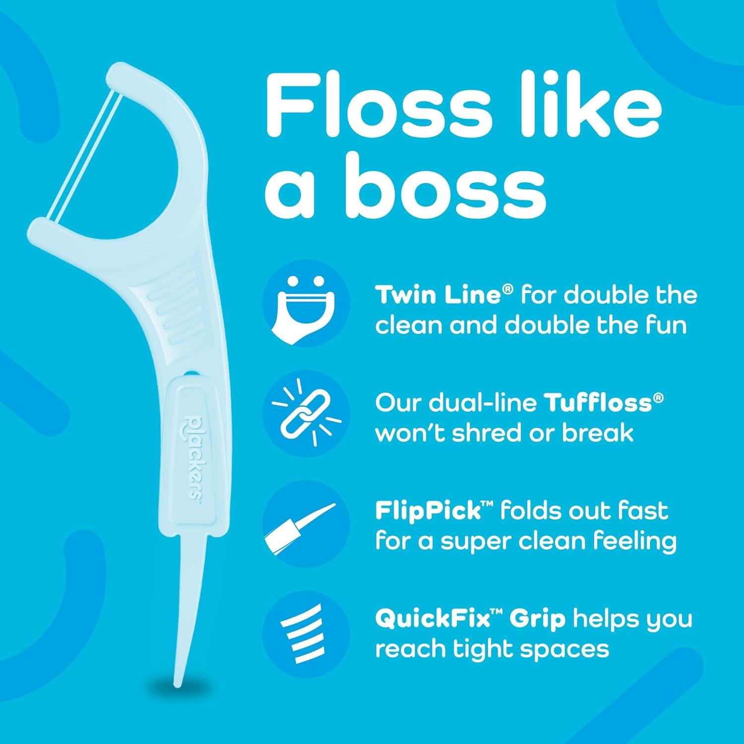 Plackers Twin-Line Dental Floss Picks - Limited Edition 150 Pieces ...