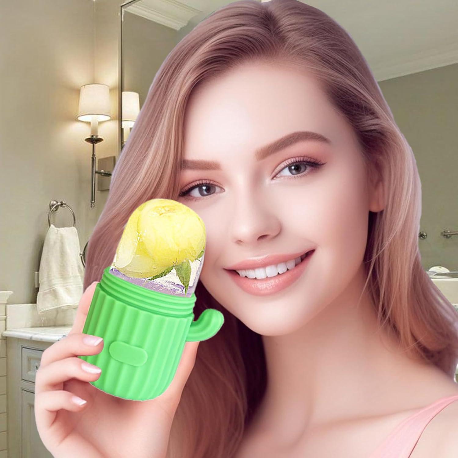 NEFLUM CAKTUS-EISROLLER: GUA-SHA Facial Roller & Ice Cube Maker for ...