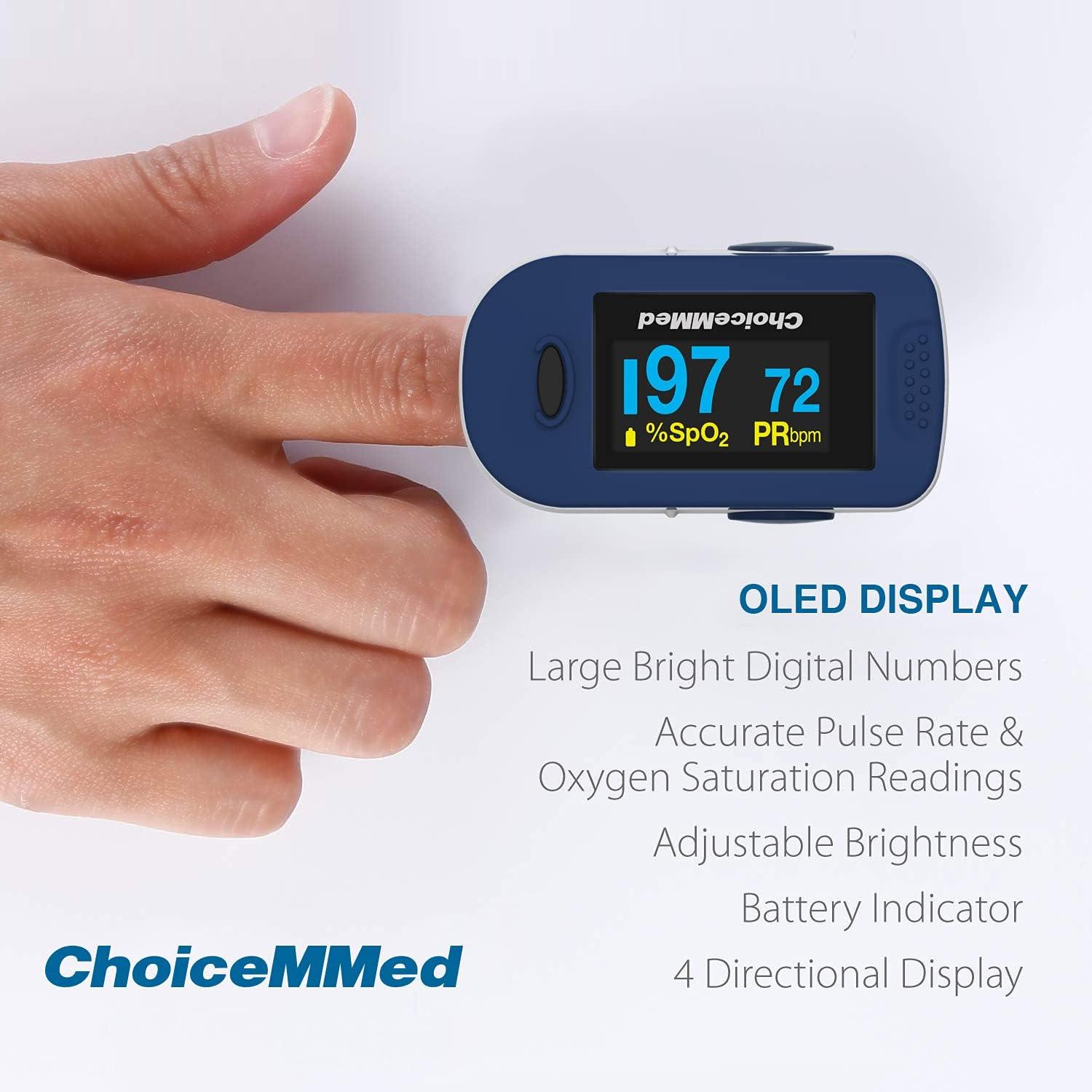 Buy ChoiceMMed Fingertip Pulse Oximeter - Measure SpO2 & Pulse Rate ...