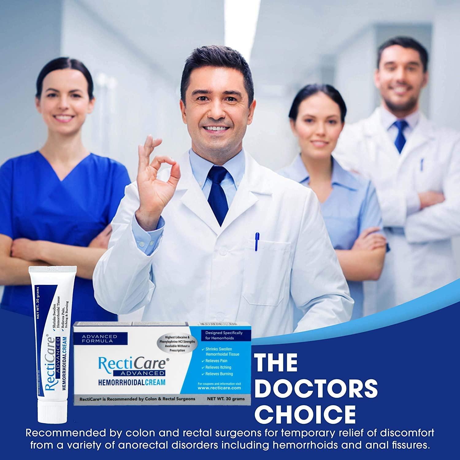 RectiCare Advanced Hemorrhoidal Cream - 30g with Lidocaine for ...