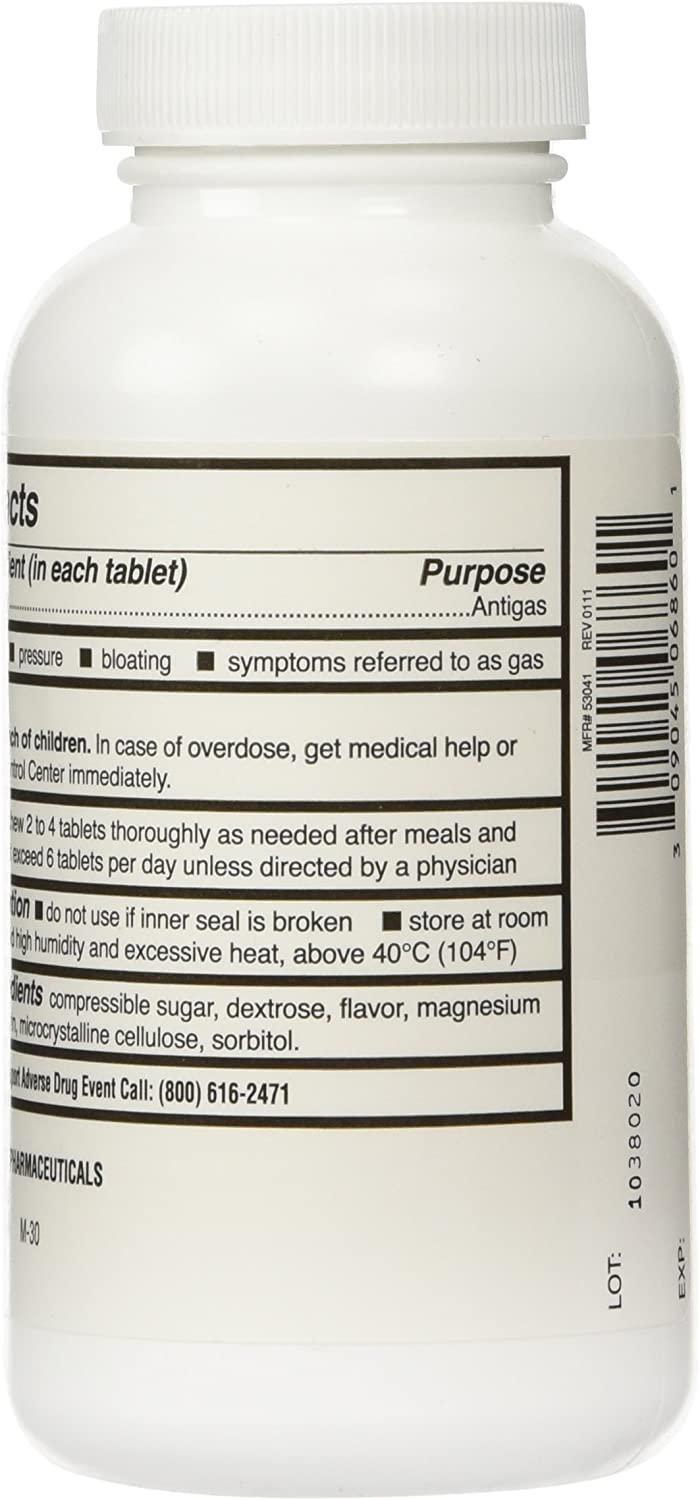 Simethicone 80mg Chewable Anti-Gas Tablets - 3 Pack (300 Total ...