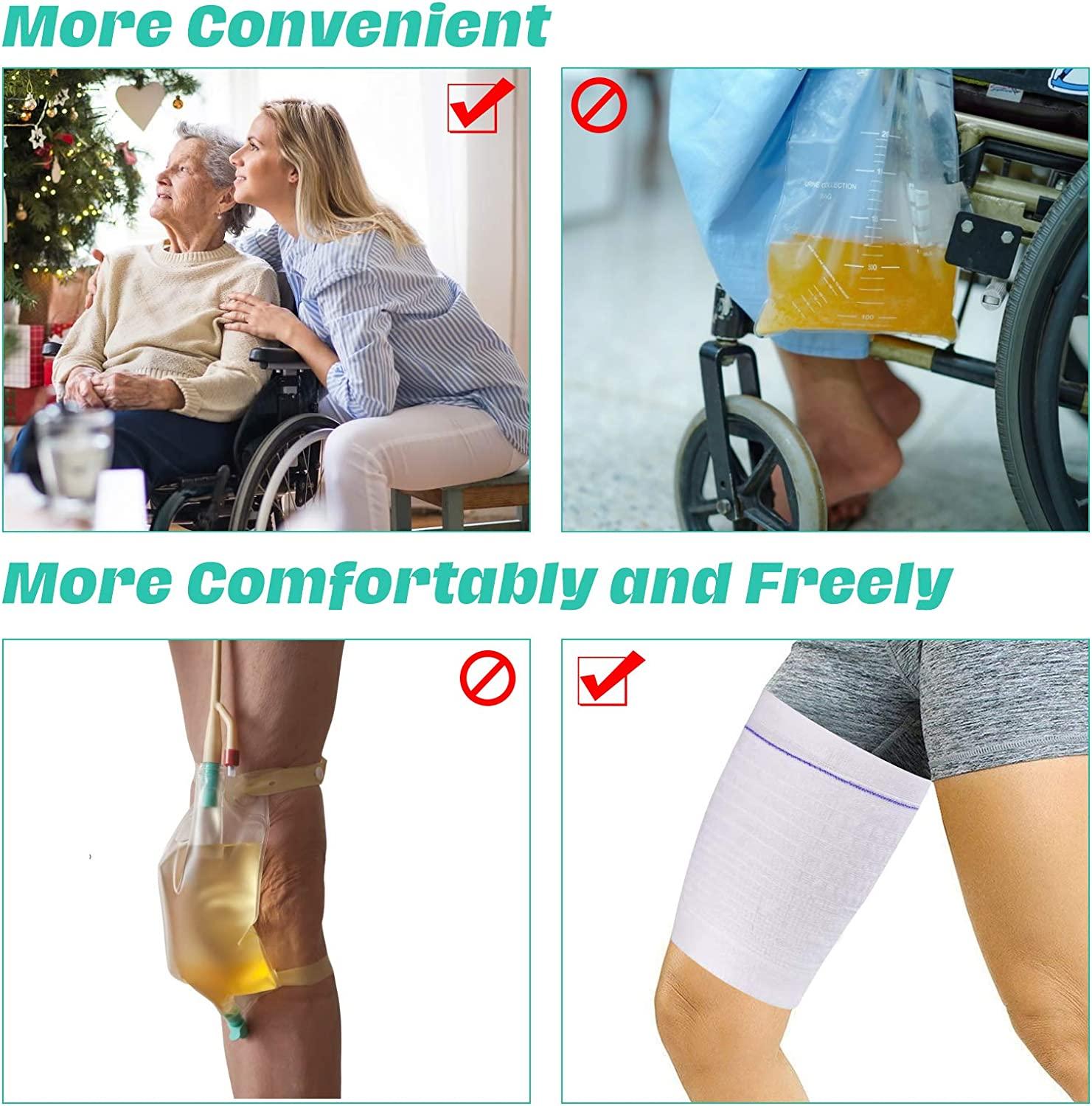 Washable Catheter Leg Bag Holder Sleeve - Large Size for Men and Women ...