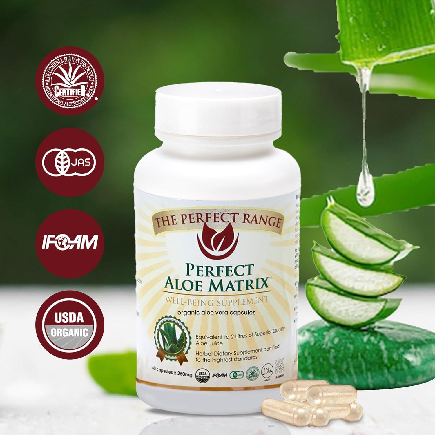 The Perfect Range Aloe Matrix - 60 Aloe Vera Capsules for Healthy Skin ...