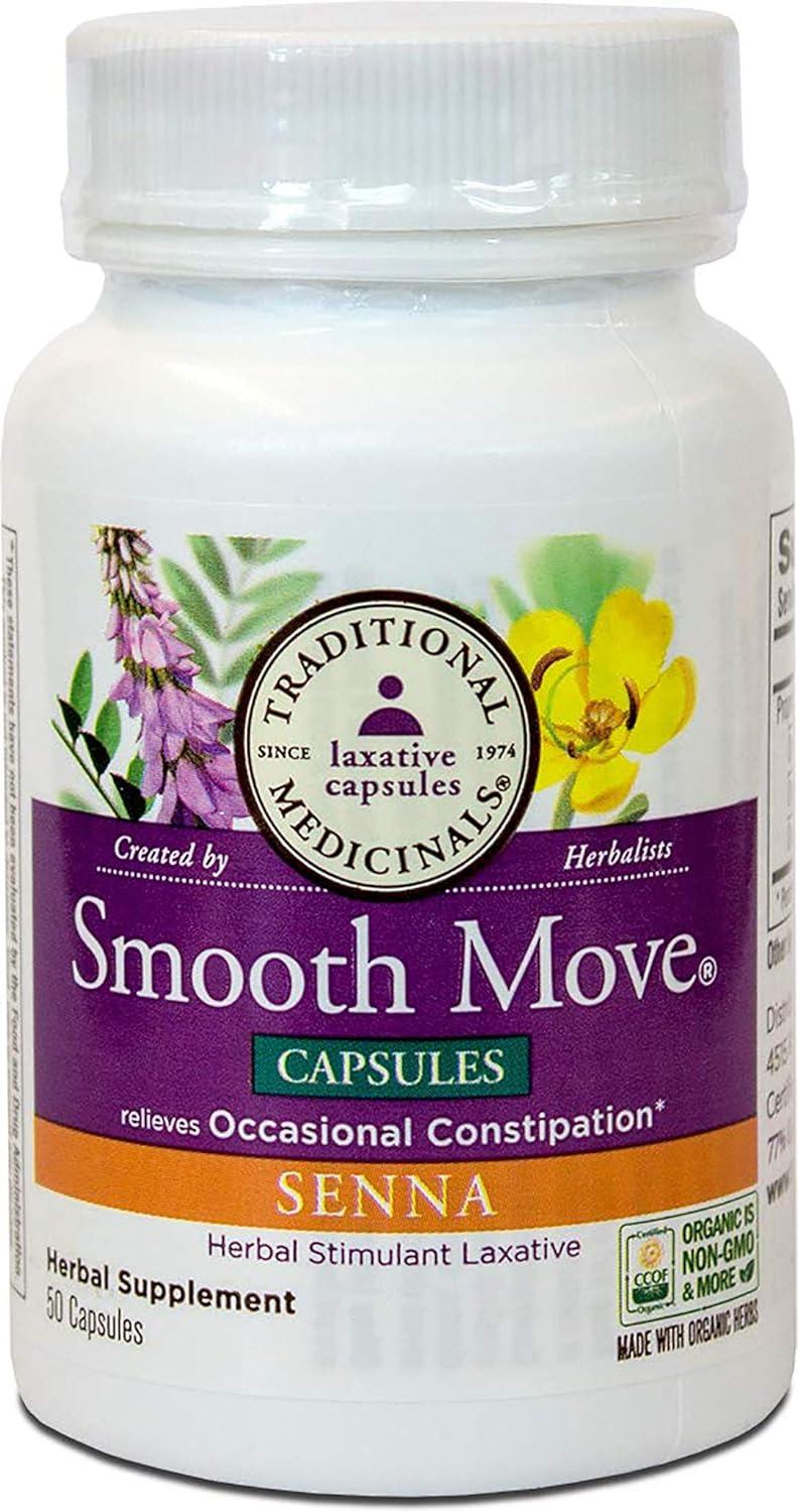 Traditional Medicinals Smooth Move Senna Laxative Capsules - Natural ...