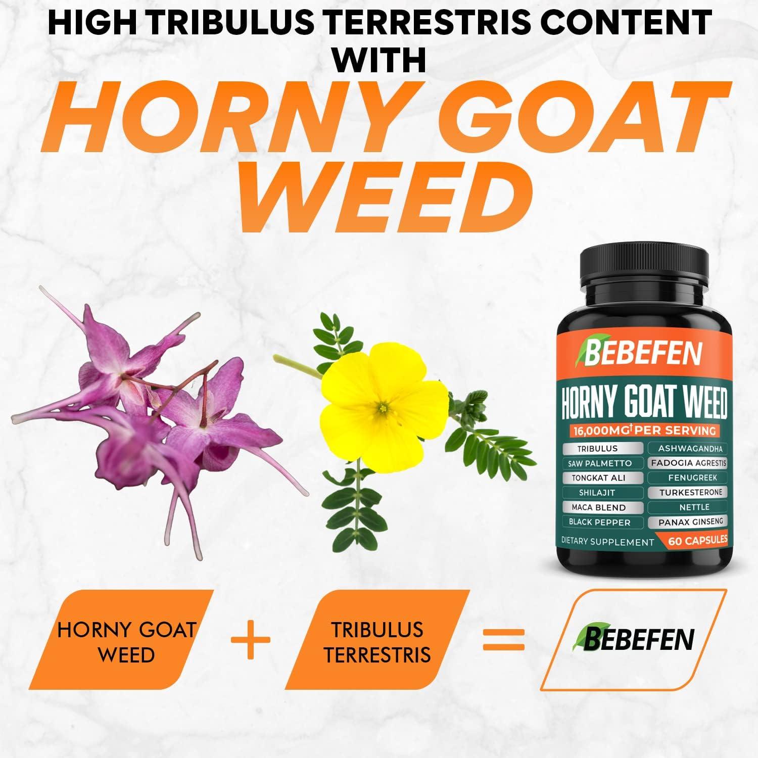 16000MG Horny Goat Weed Capsules with Tribulus Terrestris, Tongkat Ali ...