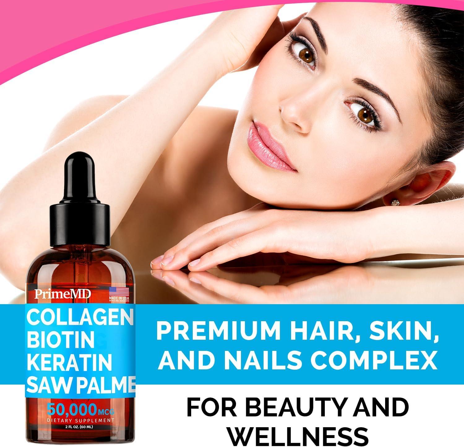 2-Pack Liquid Biotin Collagen Keratin Drops for Hair Skin Nails ...