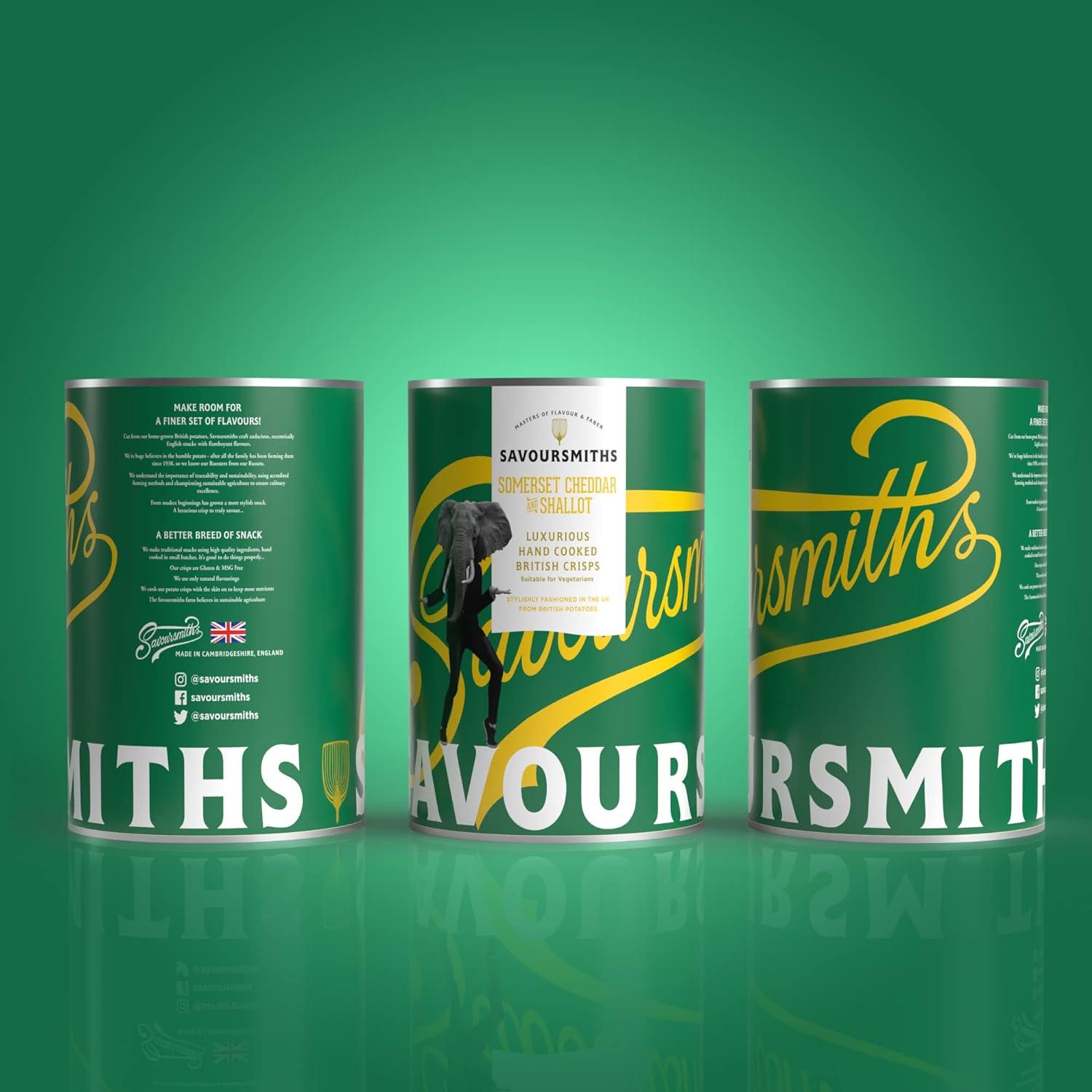 Savoursmiths Somerset Cheddar & Shallot Potato Crisps 250g Tin ...