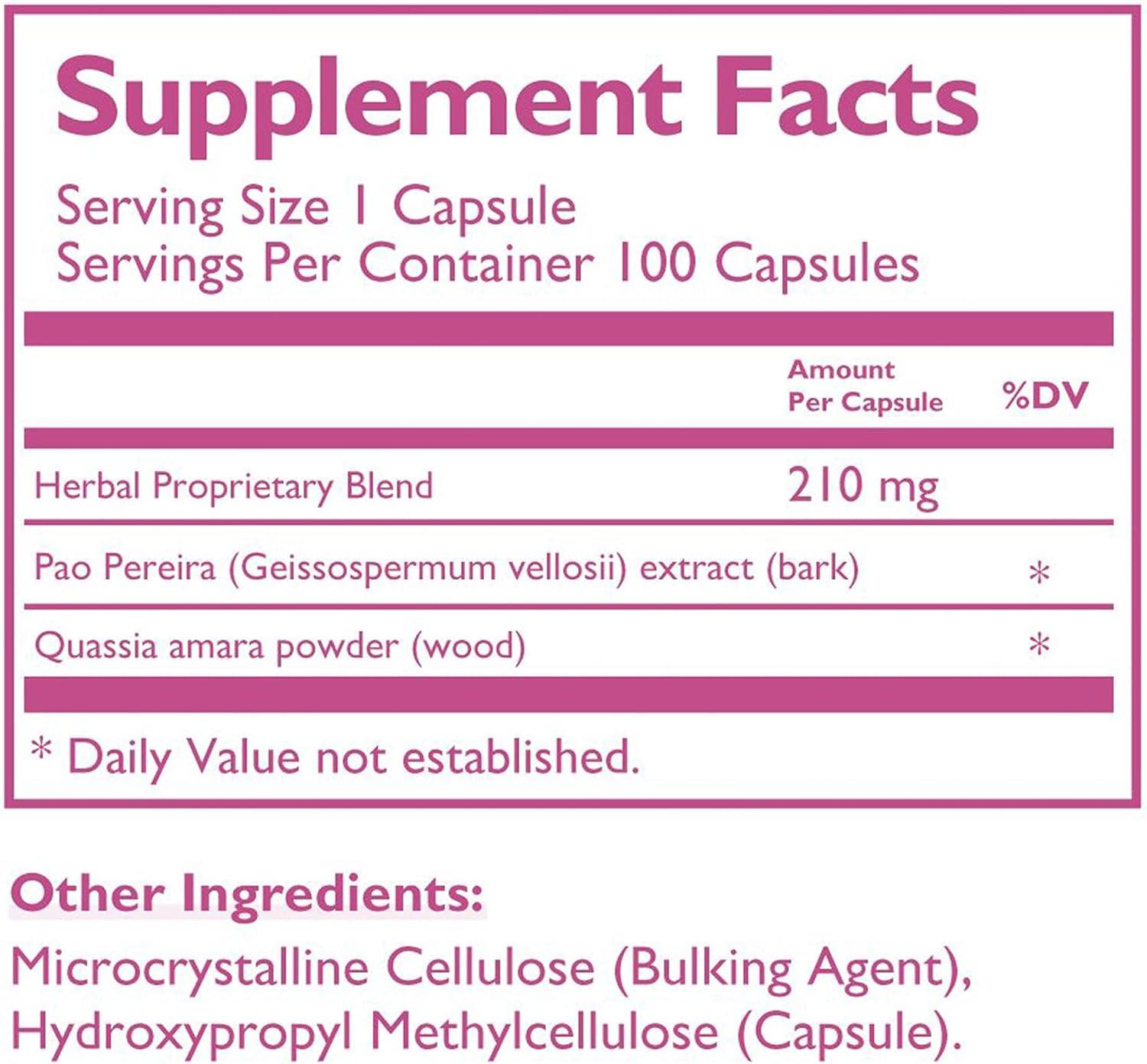 Pao V FM - Natural Cellular Defense Supplement - 100 Capsules ...