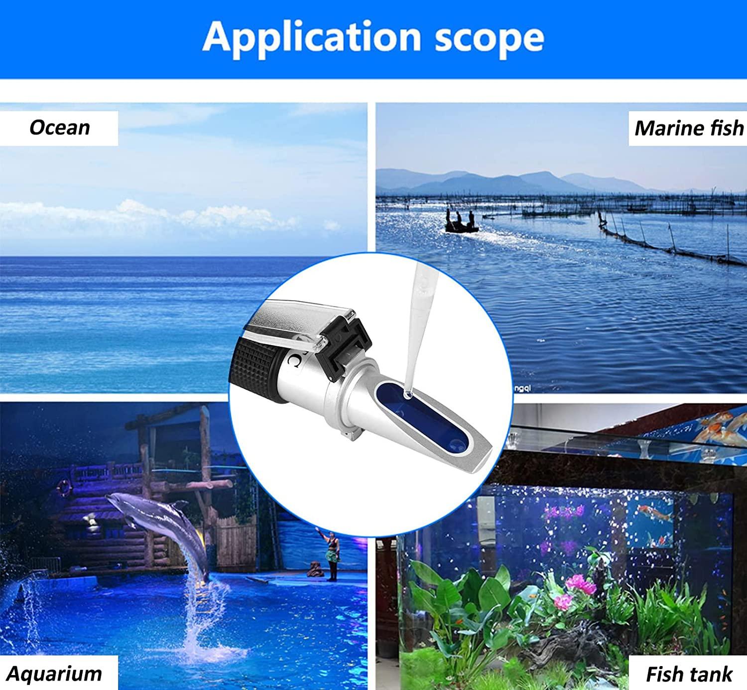 Salinity Refractometer for Aquarium & Marine Monitoring - Dual Scale ...