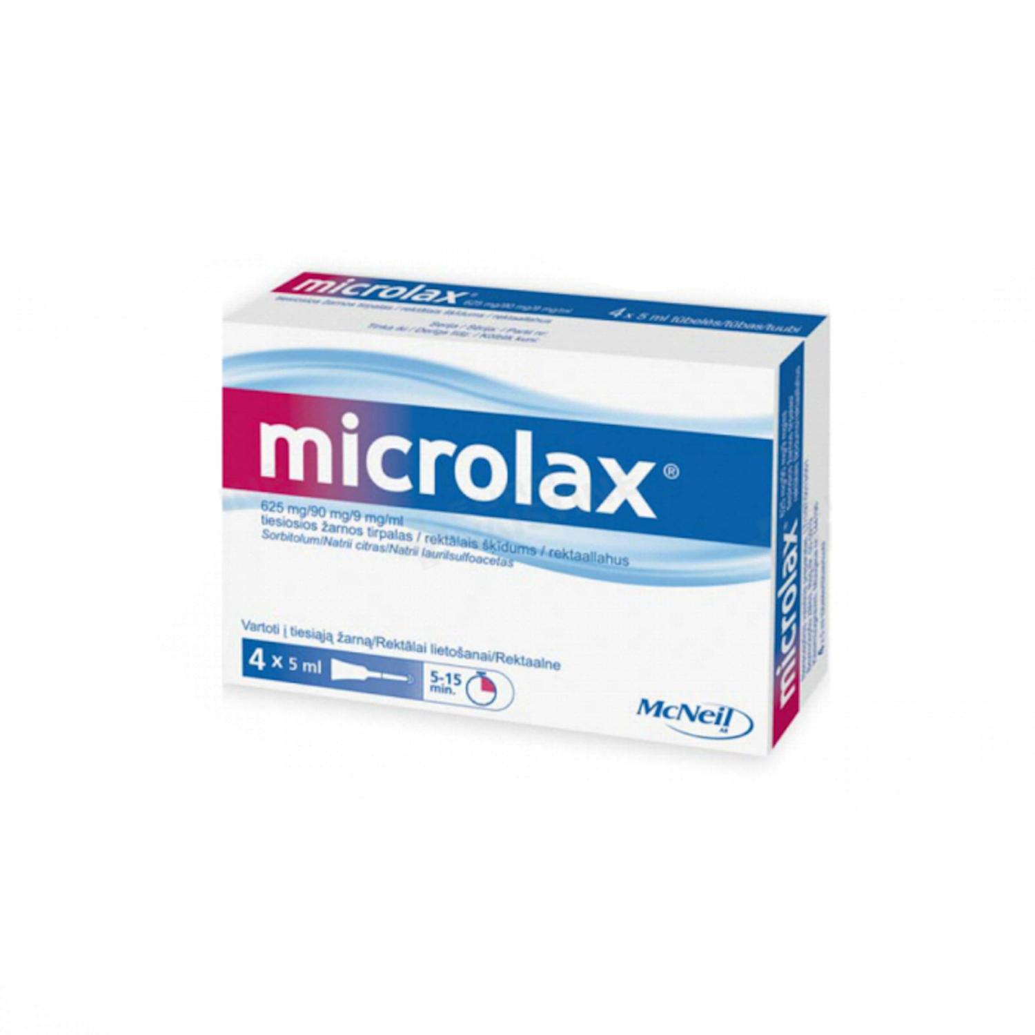 Microlax Enema 5ml x 4 - Fast Constipation Relief & Bowel Emptying
