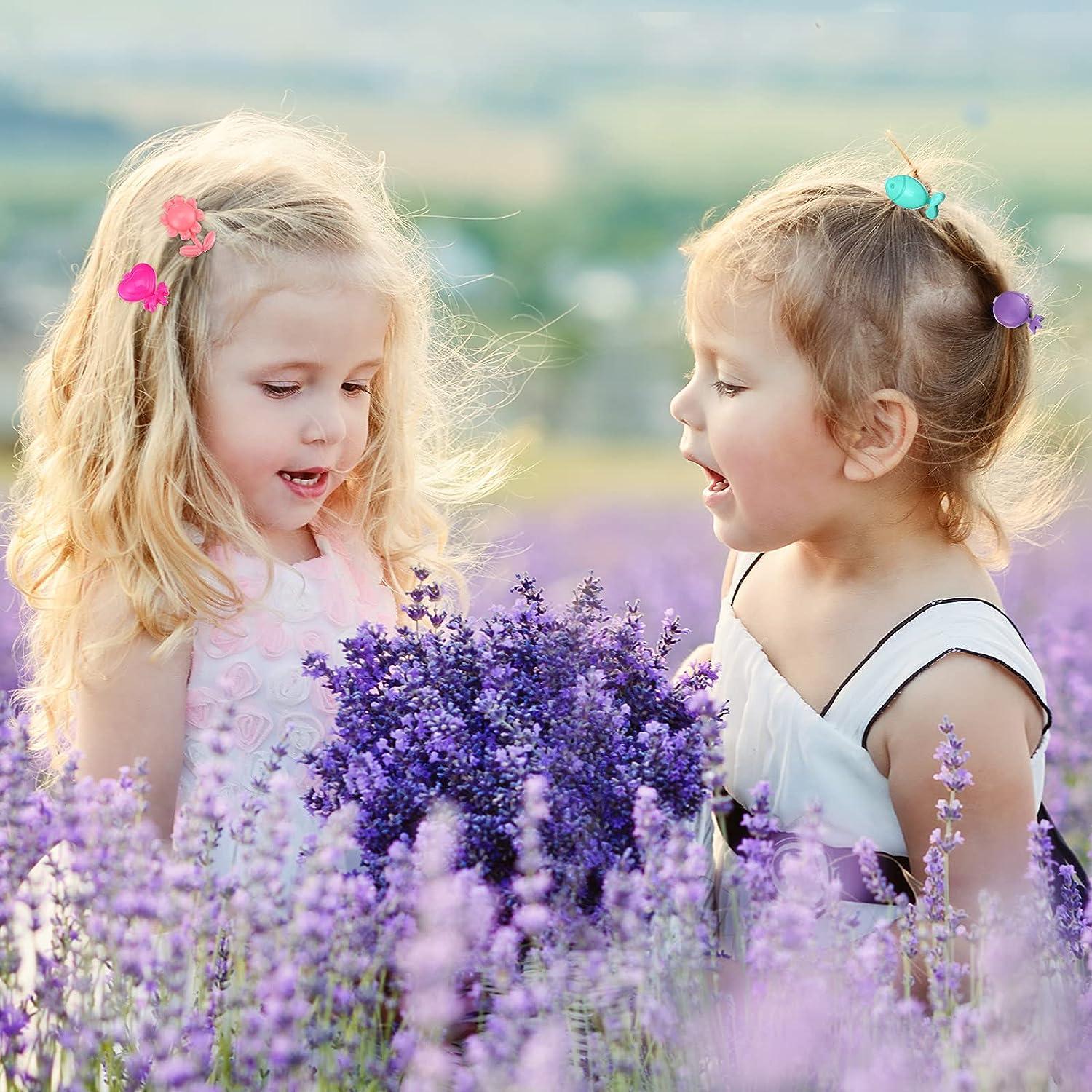 120 Pieces Multi-coloured Flower Hair Barrettes - Cute 80s 90s Design ...