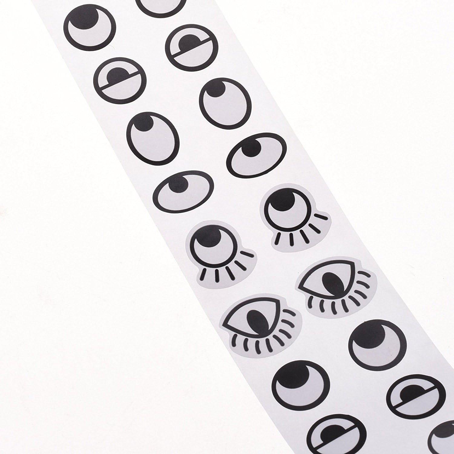 Lependor Black White Eye Stickers Labels -2000 Pcs Per Roll Black and ...