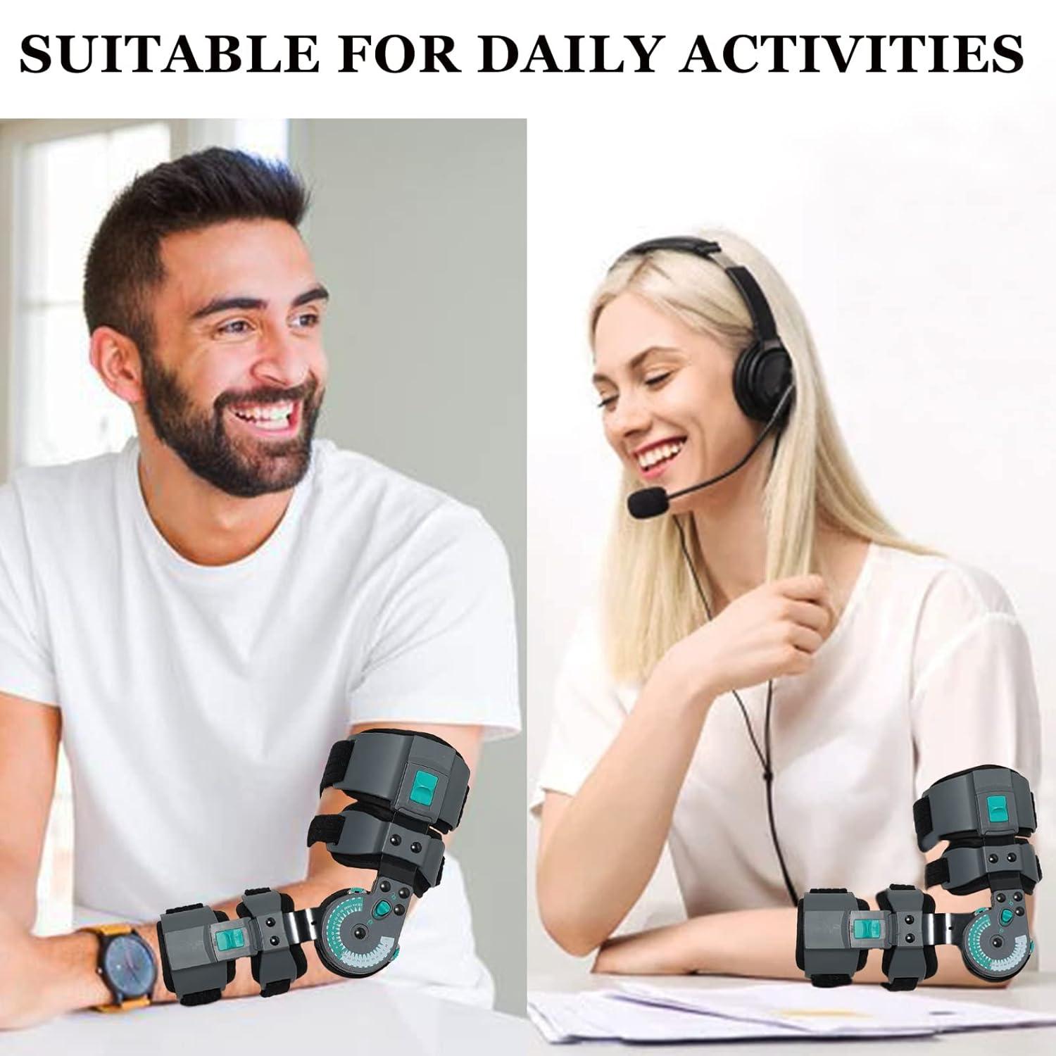 Hinged Elbow Brace - Adjustable ROM Post-Op Arm Splint with Sling ...