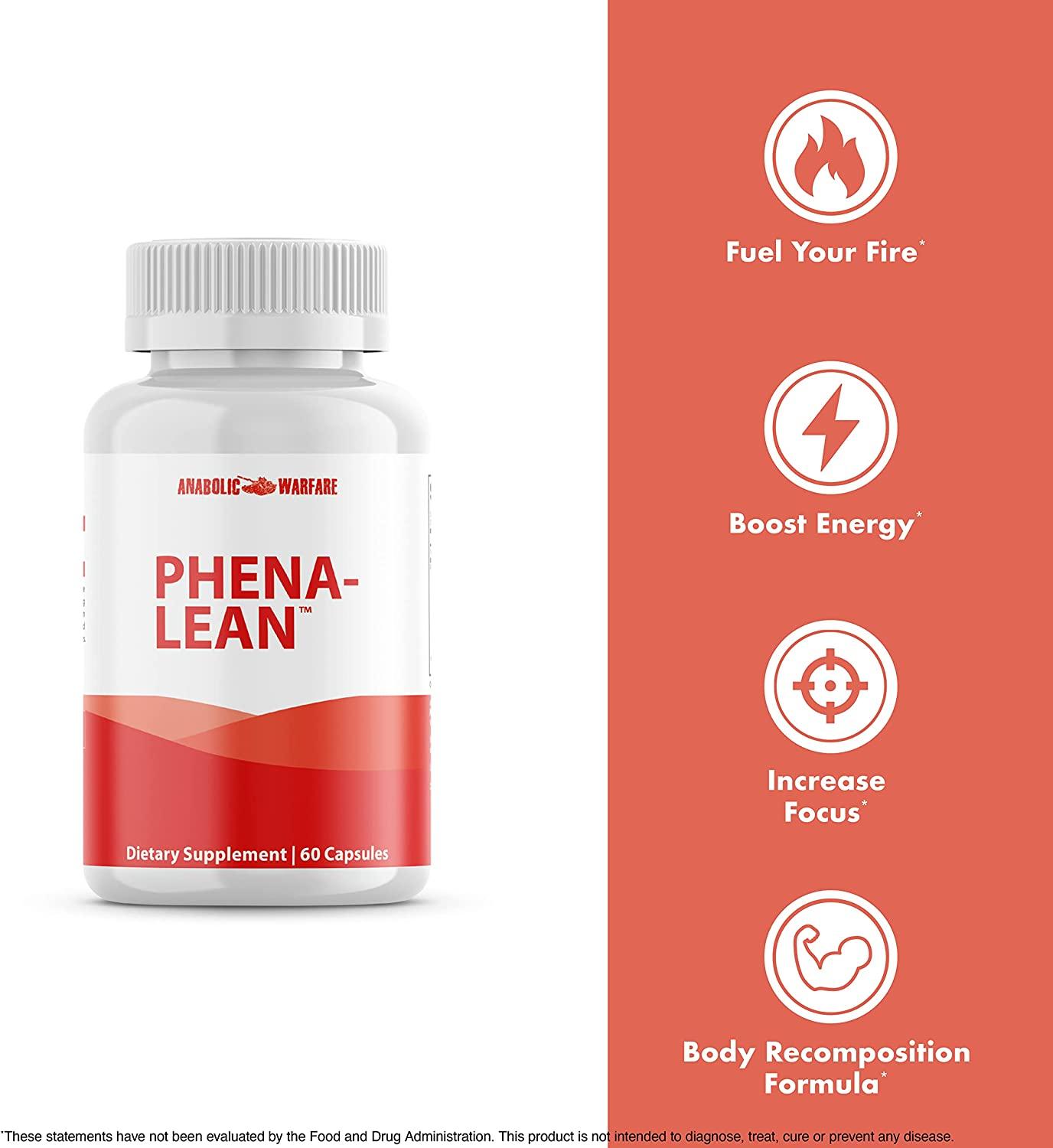 Anabolic Warfare Phena-Lean Premier Supplement - Thermogenic Body Composition Support - Energy ...
