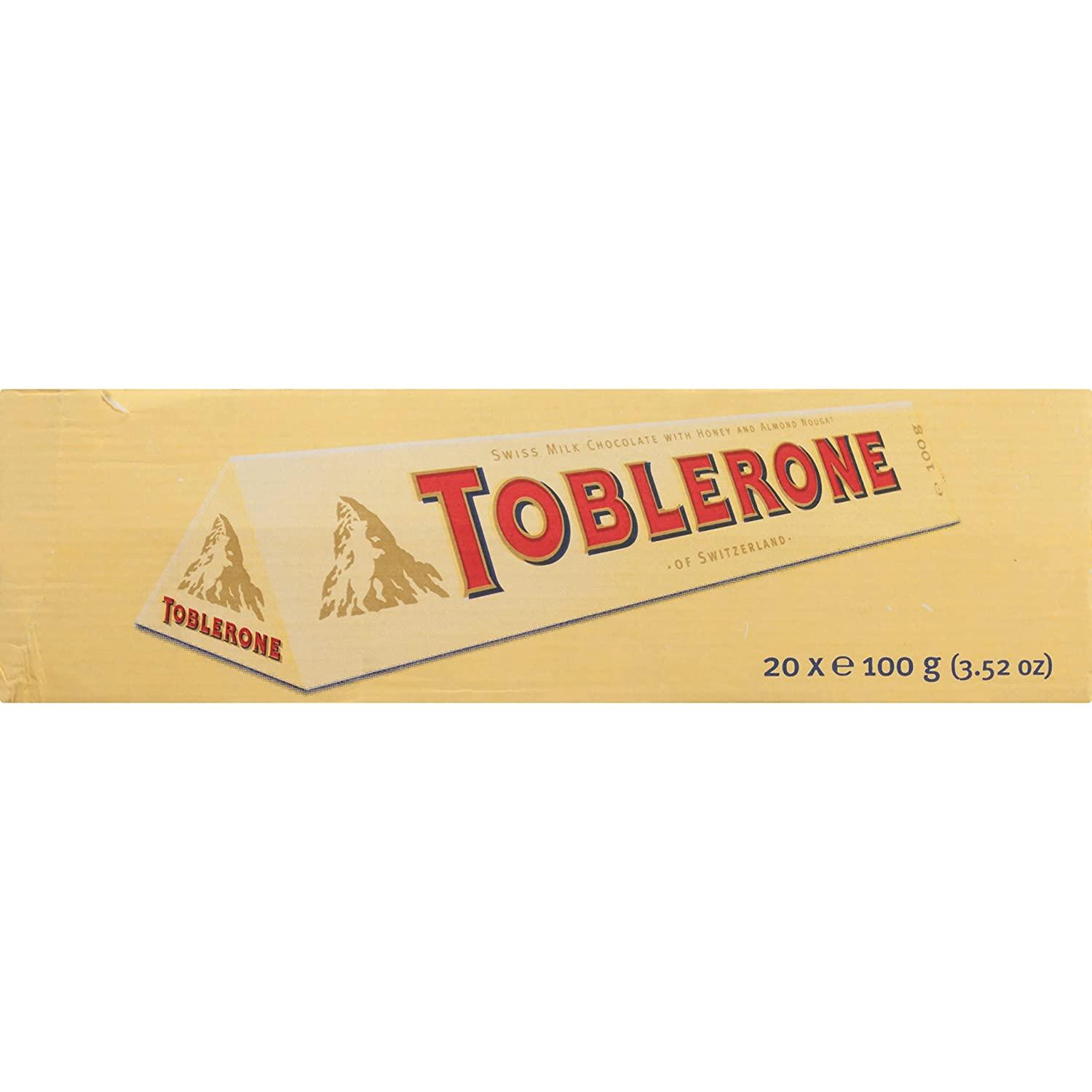 Toblerone Swiss Milk Chocolate Candy Bars with Honey & Almond Nougat ...