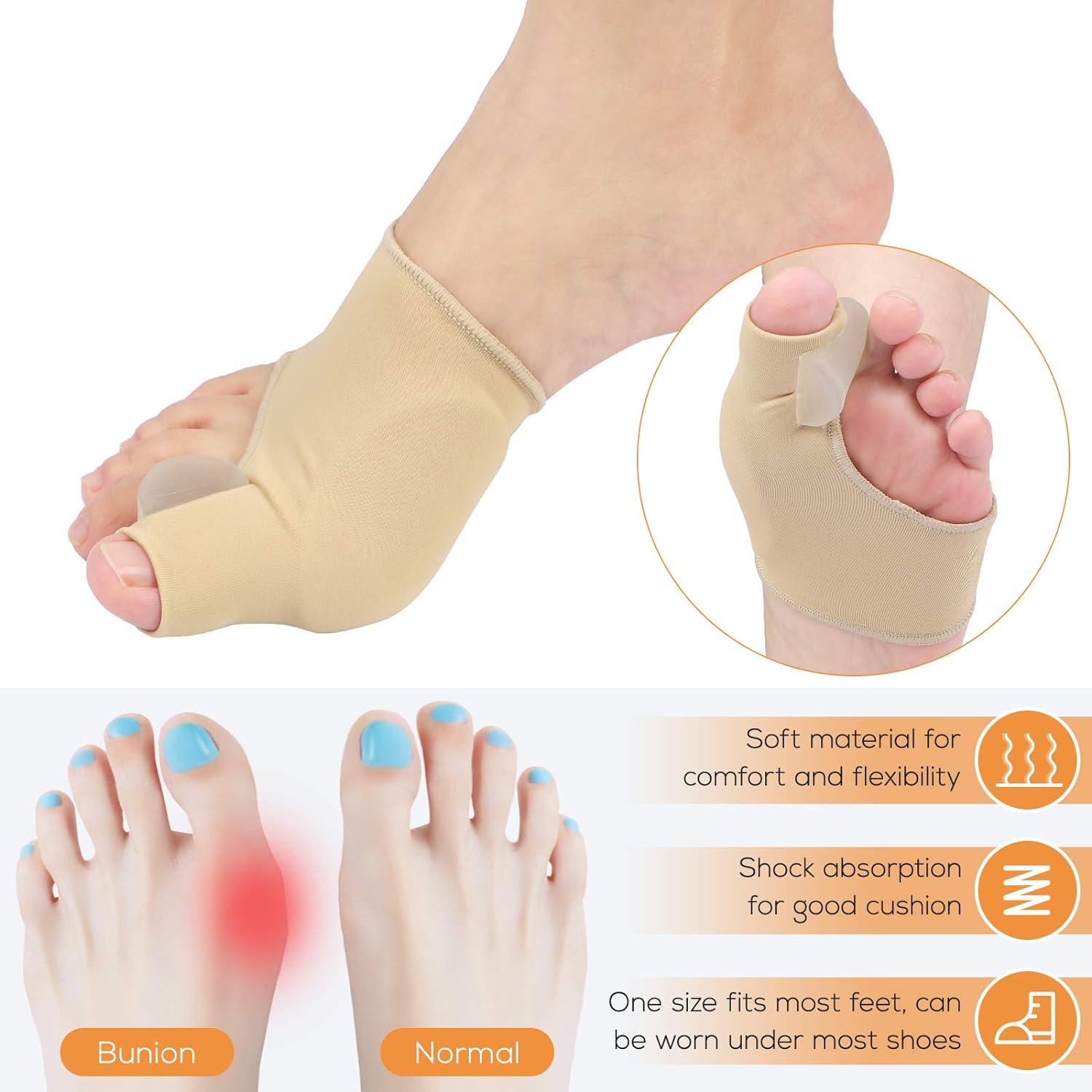 FAYYA Bunion Corrector Gel Pads Sleeves - 2 Pairs for Bunion Relief ...