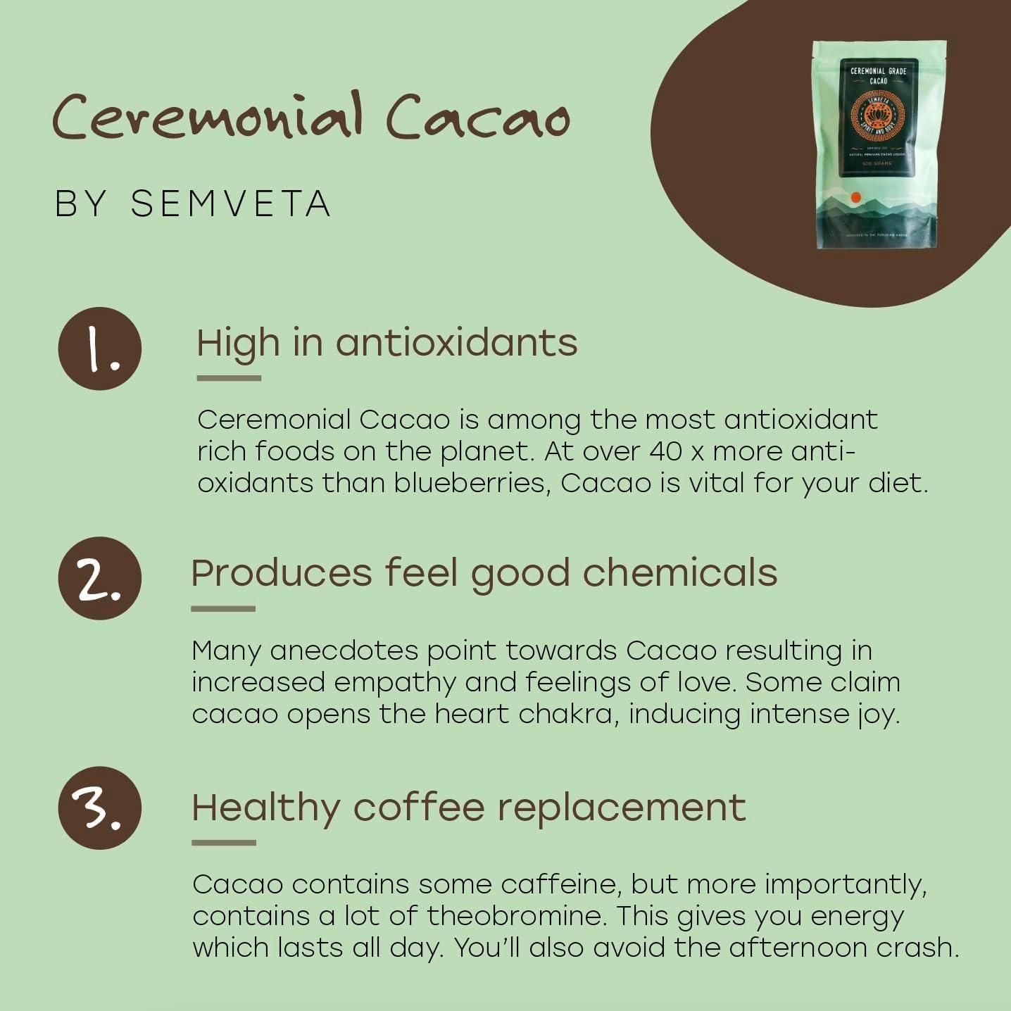 Organic Ceremonial Cacao 1KG - Peruvian Chuncho Bean Paste for ...