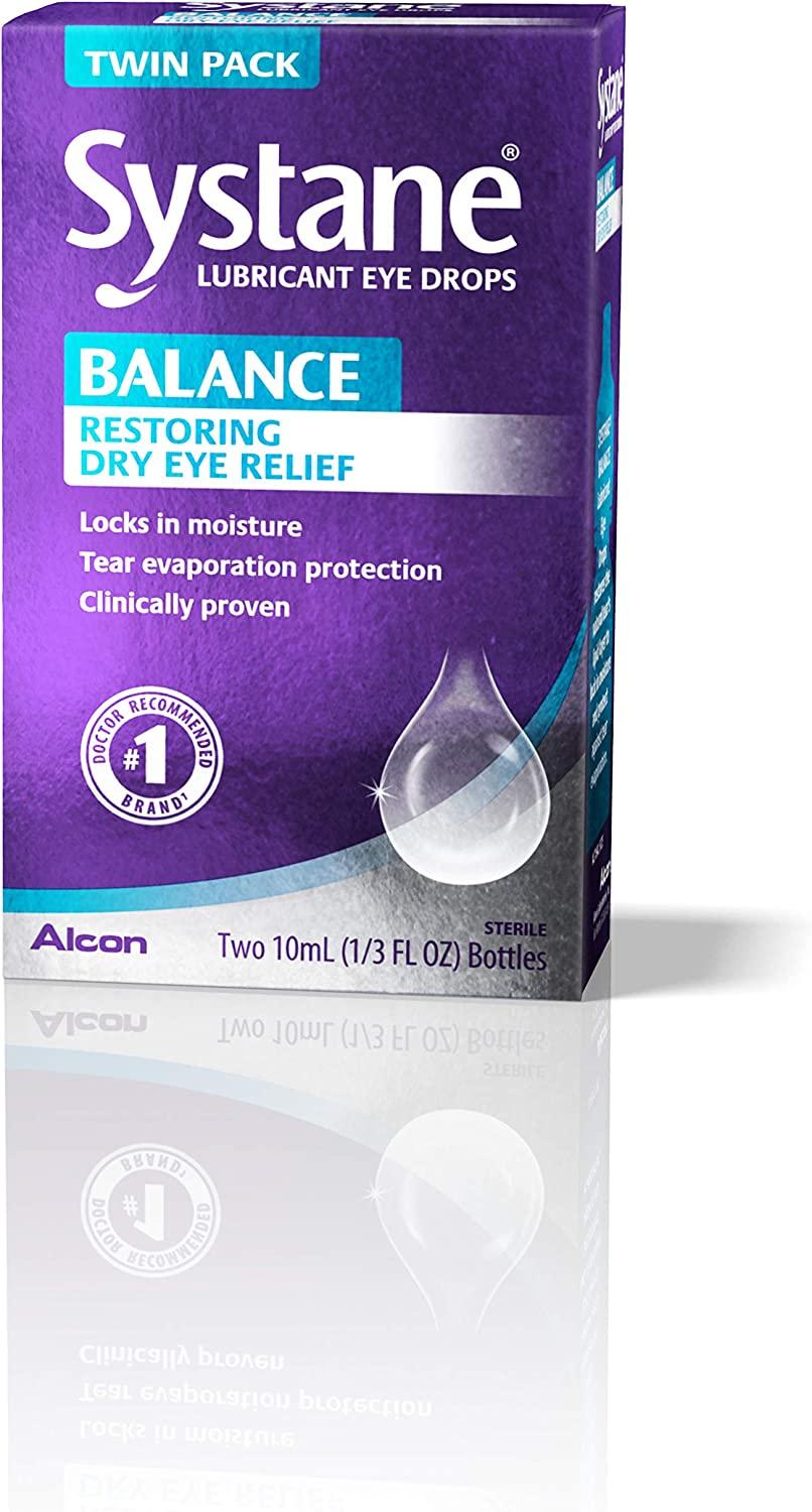 Systane Balance Lubricant Eye Drops Twin Pack 10mL (0.34 Fl Oz) - Pack ...