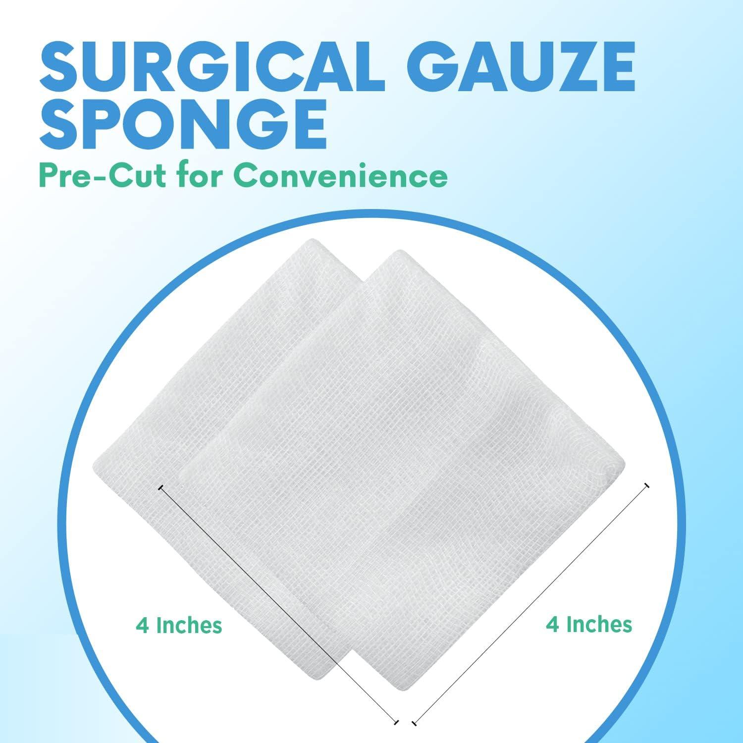 HEALQU Woven Gauze Pads 4x4 12 Ply - Sterile and Absorbent Surgical ...