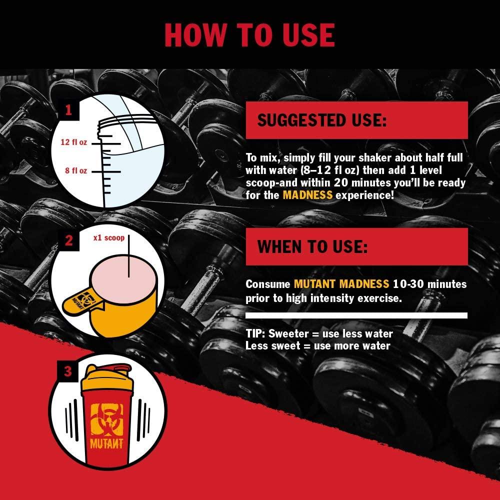 Mutant Madness Pre-Workout Supplement 225g - Peach Mango | Intense ...