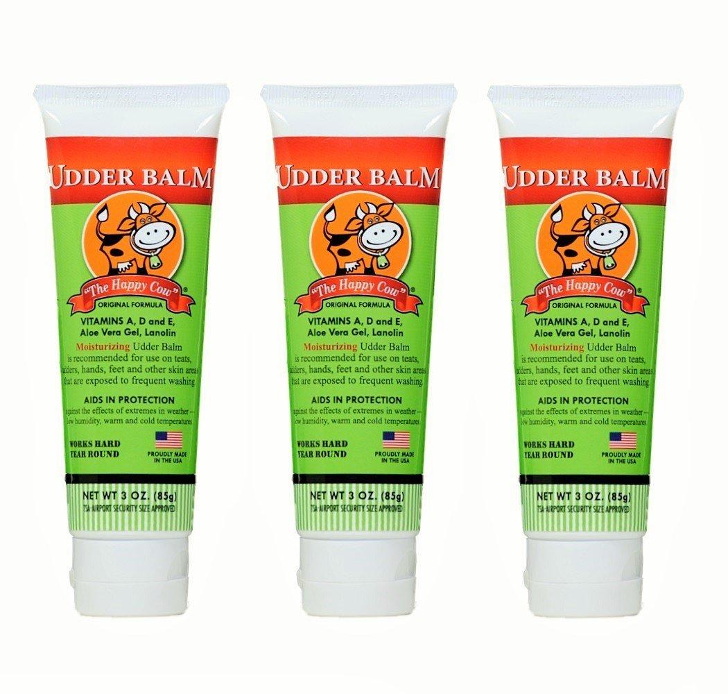 Happy Cow Moisturizing Udder Balm 3oz Tube (Pack of 3) | 3 Ounce Udder ...