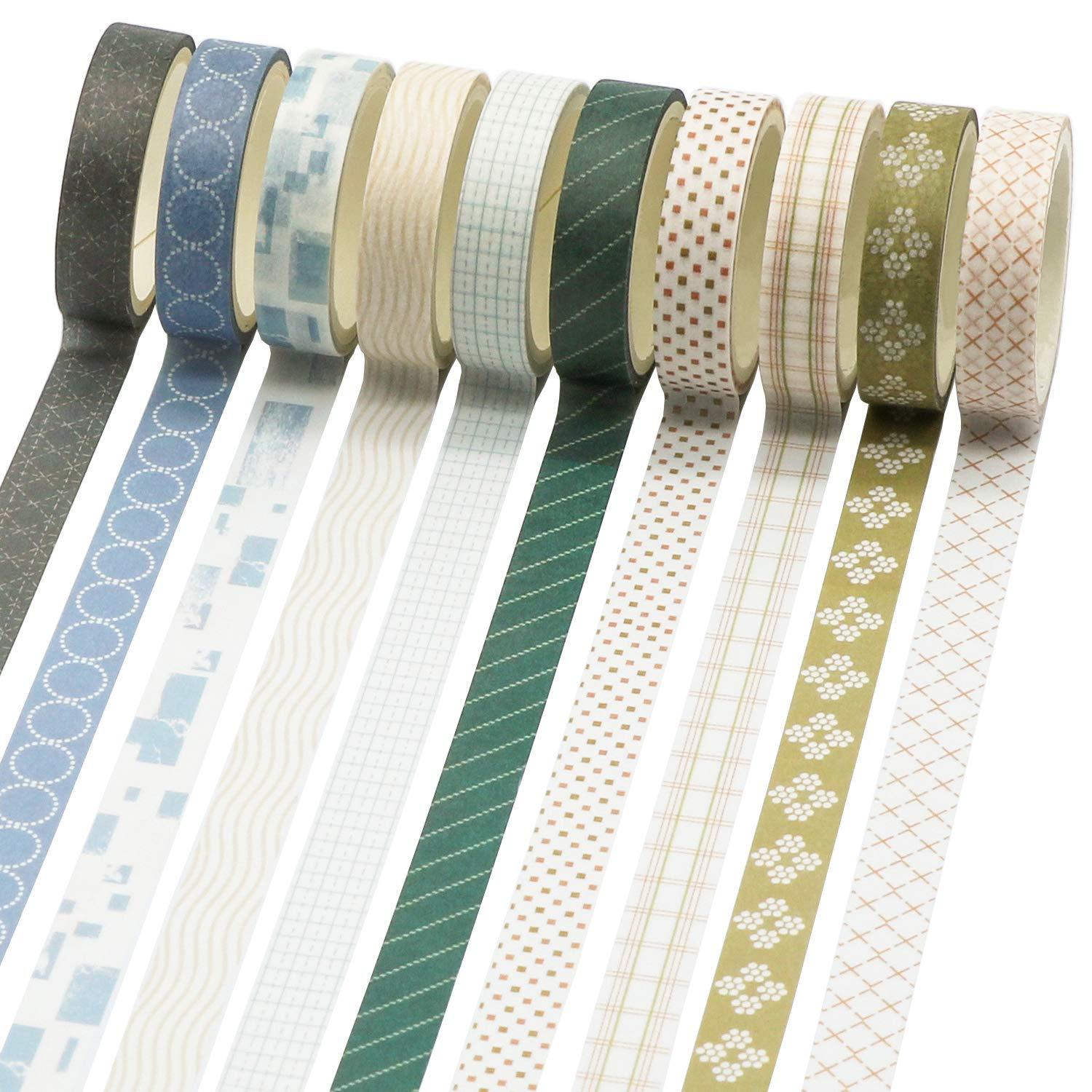 Knaid 40 Rolls Slim Washi Tape Gift Box Set - Decorative Paper Tapes ...