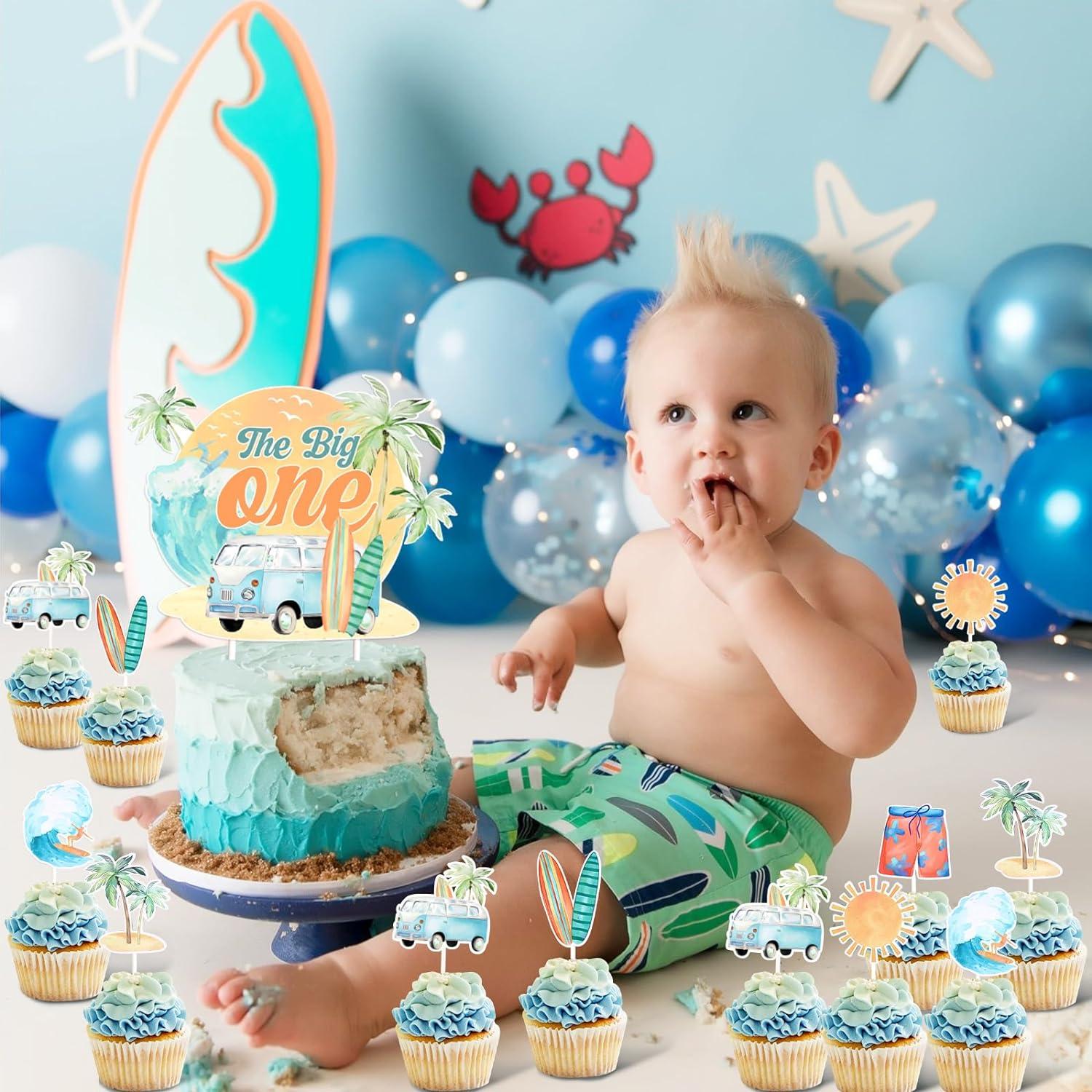 Fangleland 25 Pieces Surf Cake Topper Cupcake Picks Set - The Big One ...
