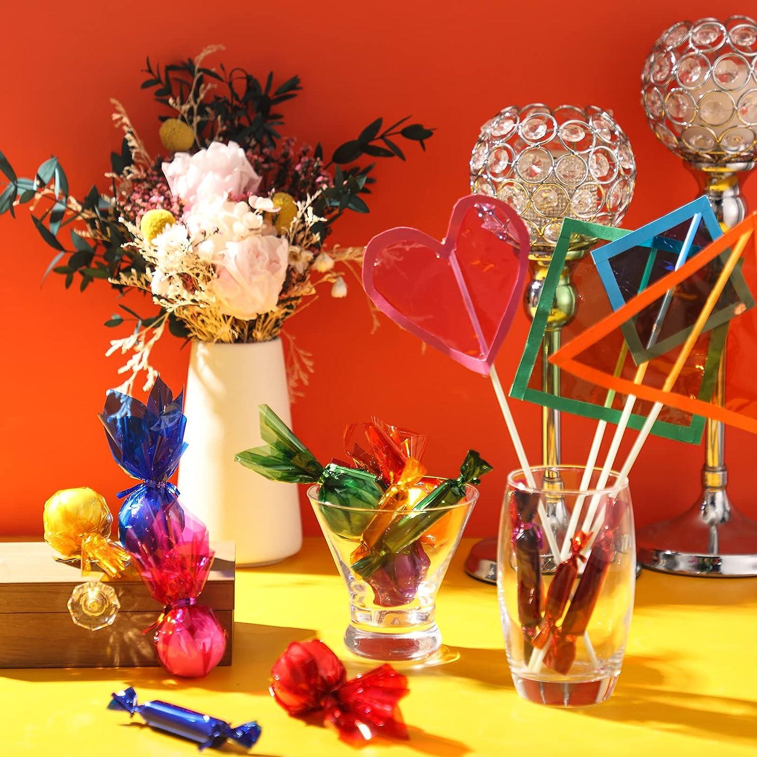 Tallew 16 Pcs 28 x 40 Inch Cellophane Sheets Cello Wraps Colored ...