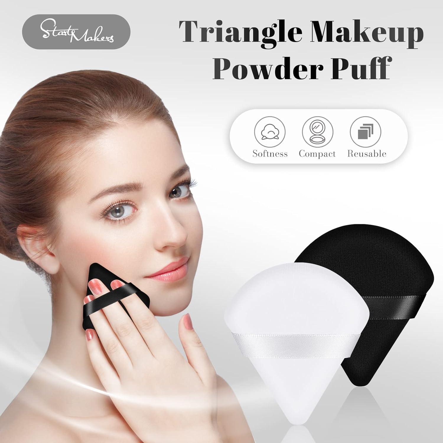 Start Makers 16Pcs Makeup Triangle Powder Puff Set - Soft Reusable ...