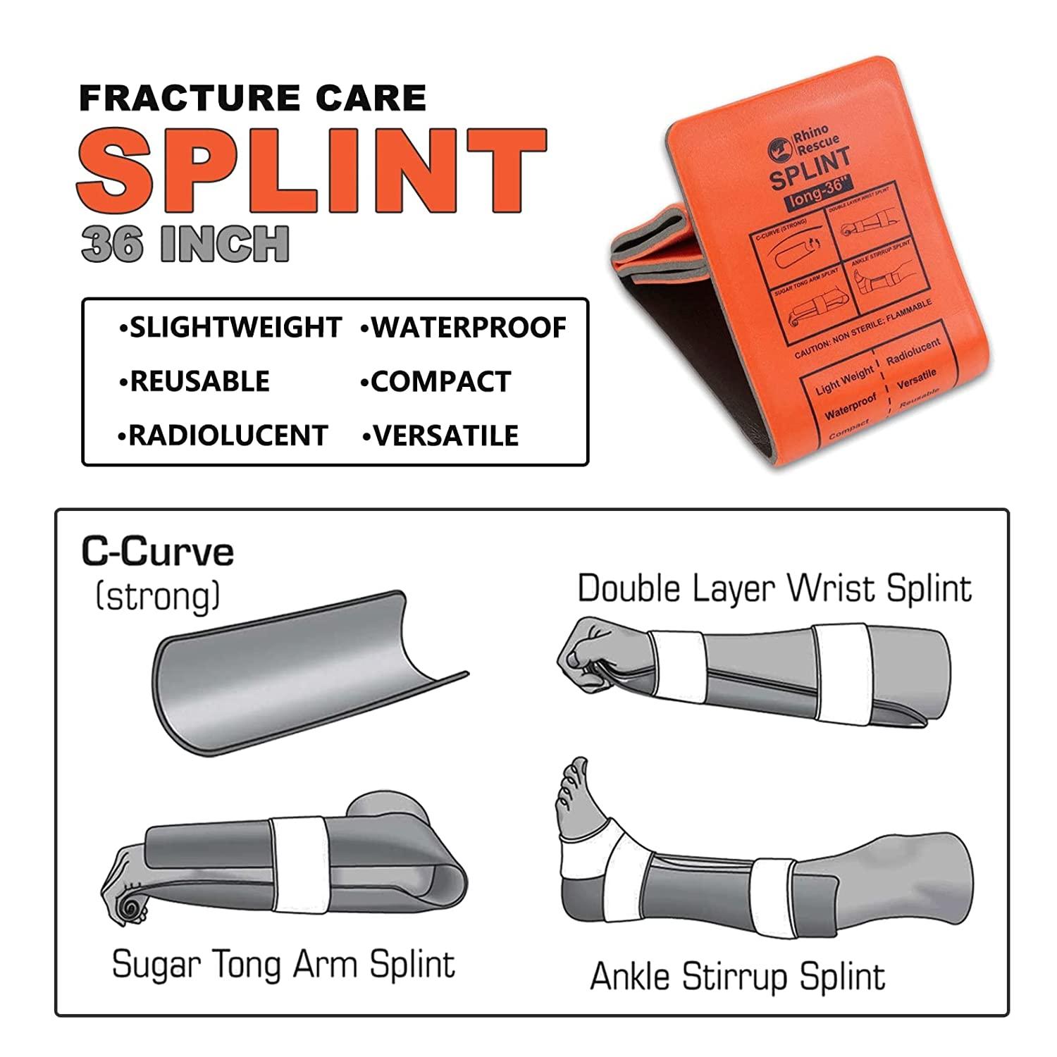 RHINO RESCUE First Aid Splint 36 Orange-Gray - Keep Bones in Position ...