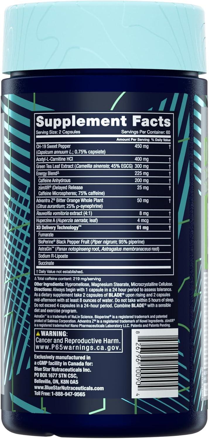Blue Star Nutraceuticals Blade - Thermogenic Fat Burner with Advantra Z ...