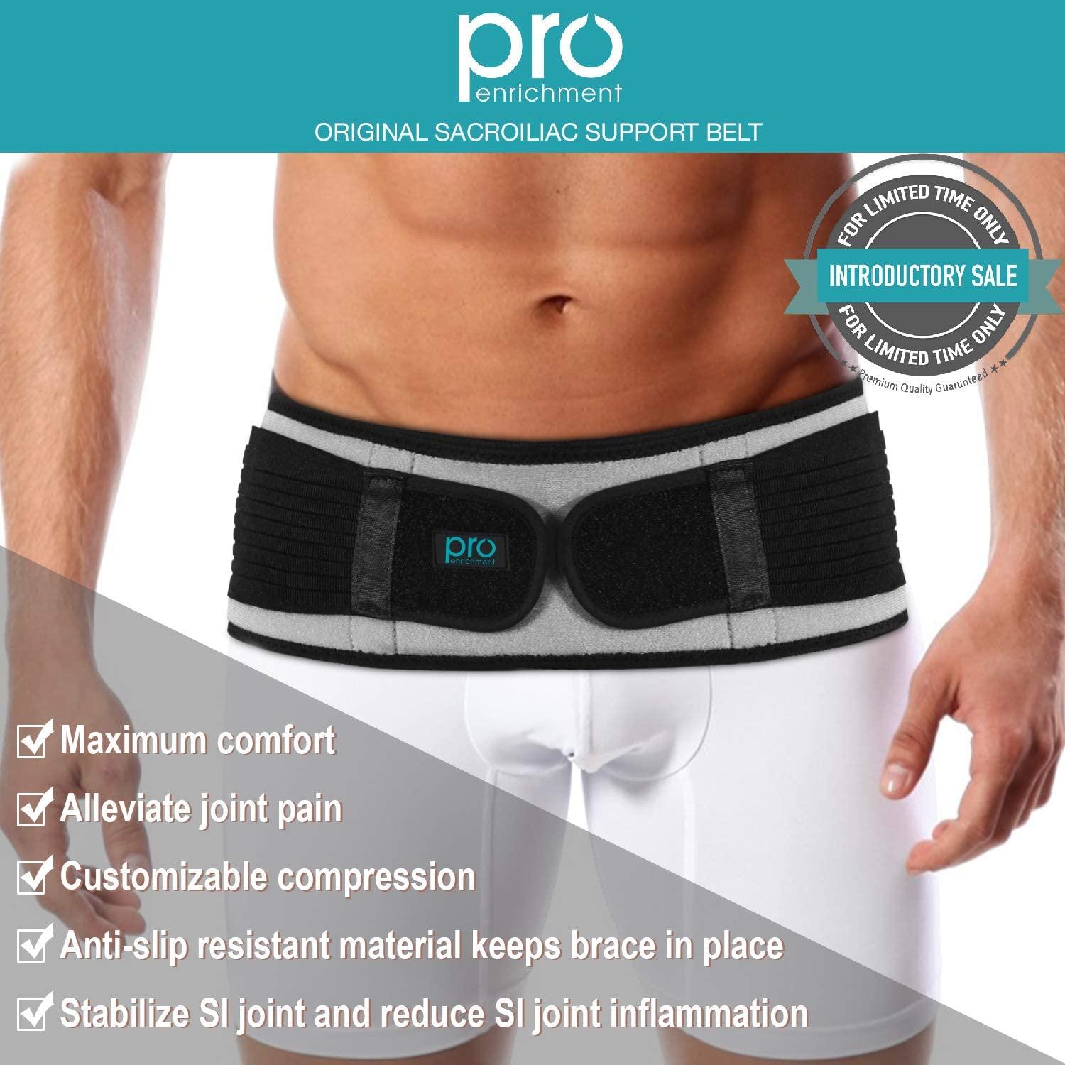 Sacroiliac Hip Belt for Men & Women - Sciatica & Lower Back Pain Relief ...