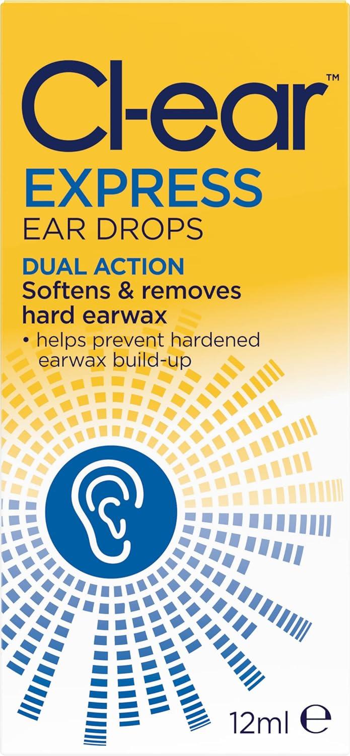 Cl-Ear Express Ear Drops - Dual Action 12ml Bottle for Easy Ear Wax ...