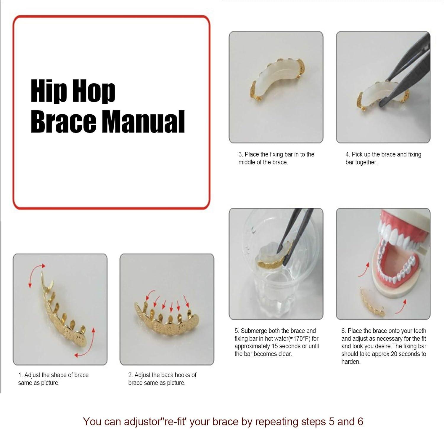 Teeth Brace Safe Hollow Durable Gold-Plated Brass Metal Teeth Brace for ...