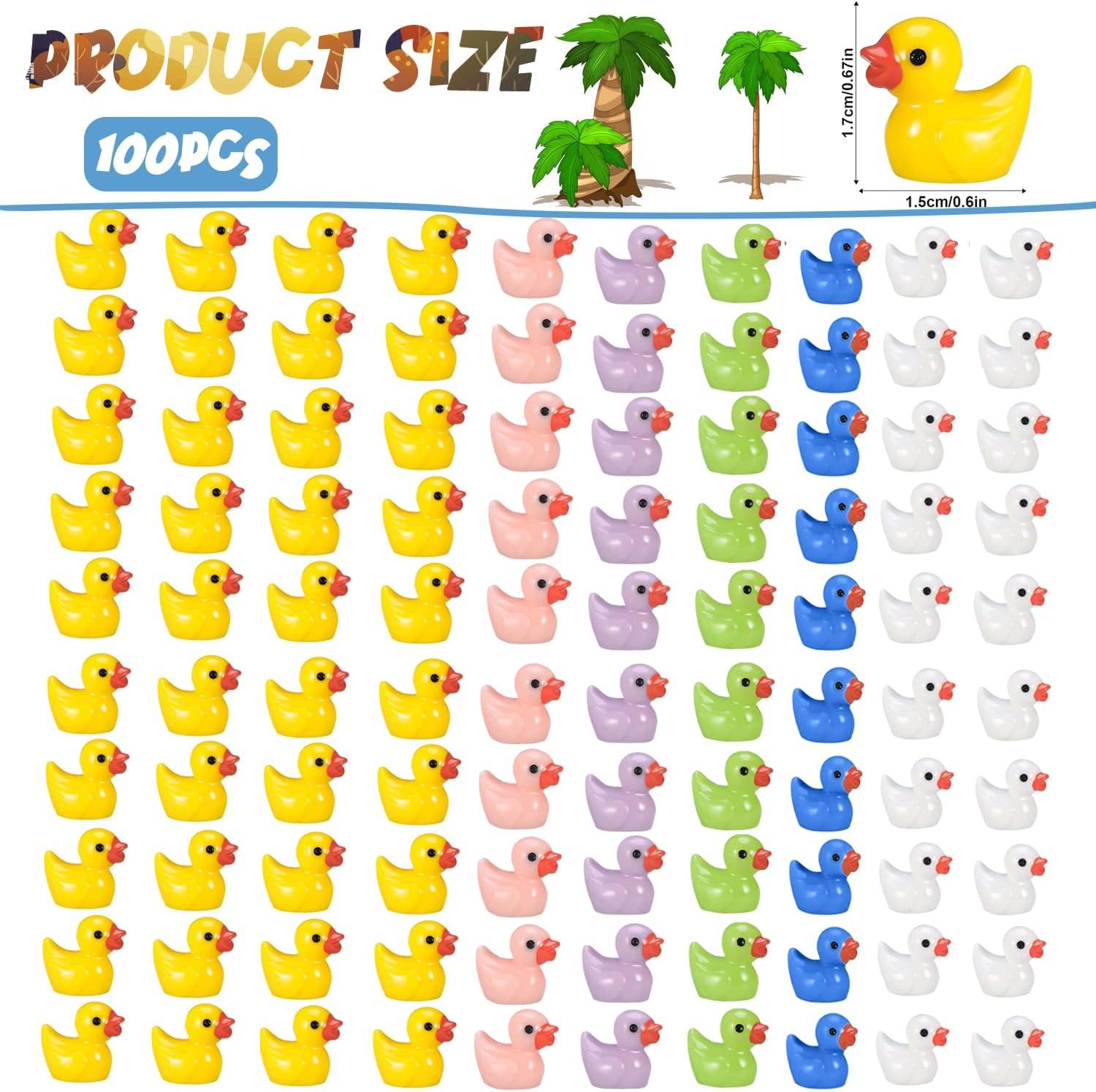 Movstriker 100Pcs Mini Resin Ducks Multicolor Tiny Ducks Landscape ...