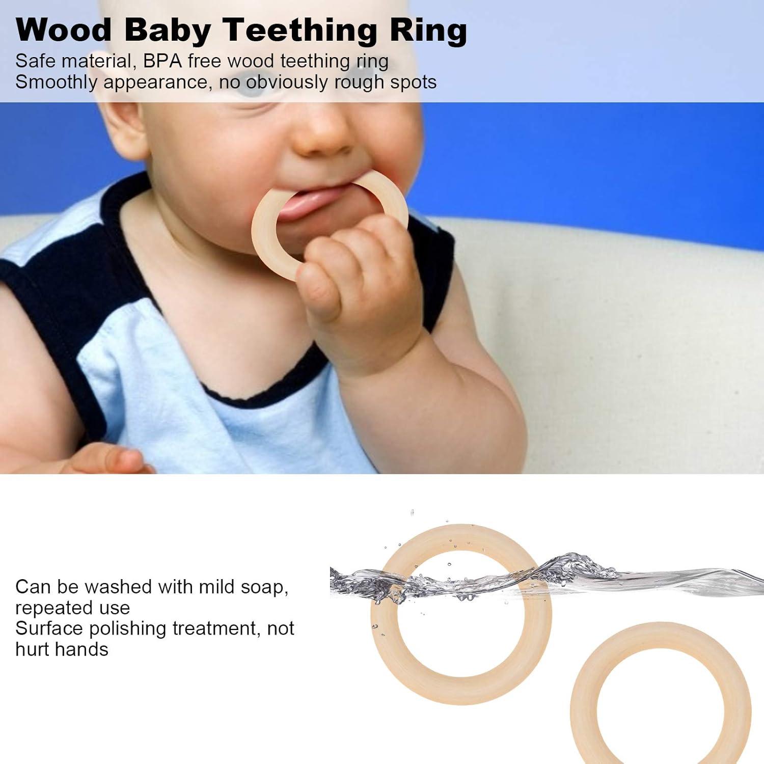 10pcs Wooden Teething Rings - Unfinished Natural Wood Circles 2.6 Inch ...