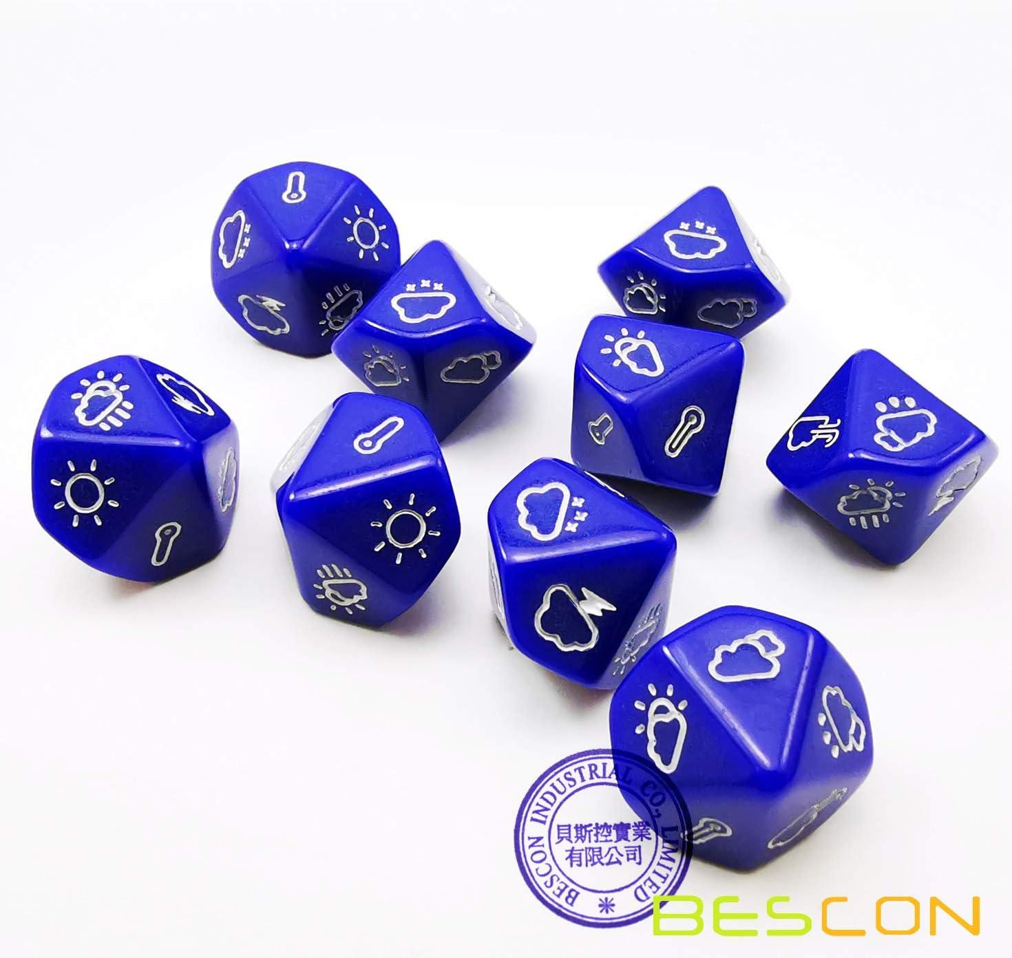 Bescon Emotion Weather & Direction Dice Set - 3 Piece Polyhedral RPG ...