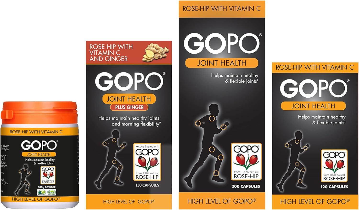 GOPO Joint Health 120 Capsules - Rose-Hip & Vitamin C - Supports Healthy & Flexible Joints - 120 ...