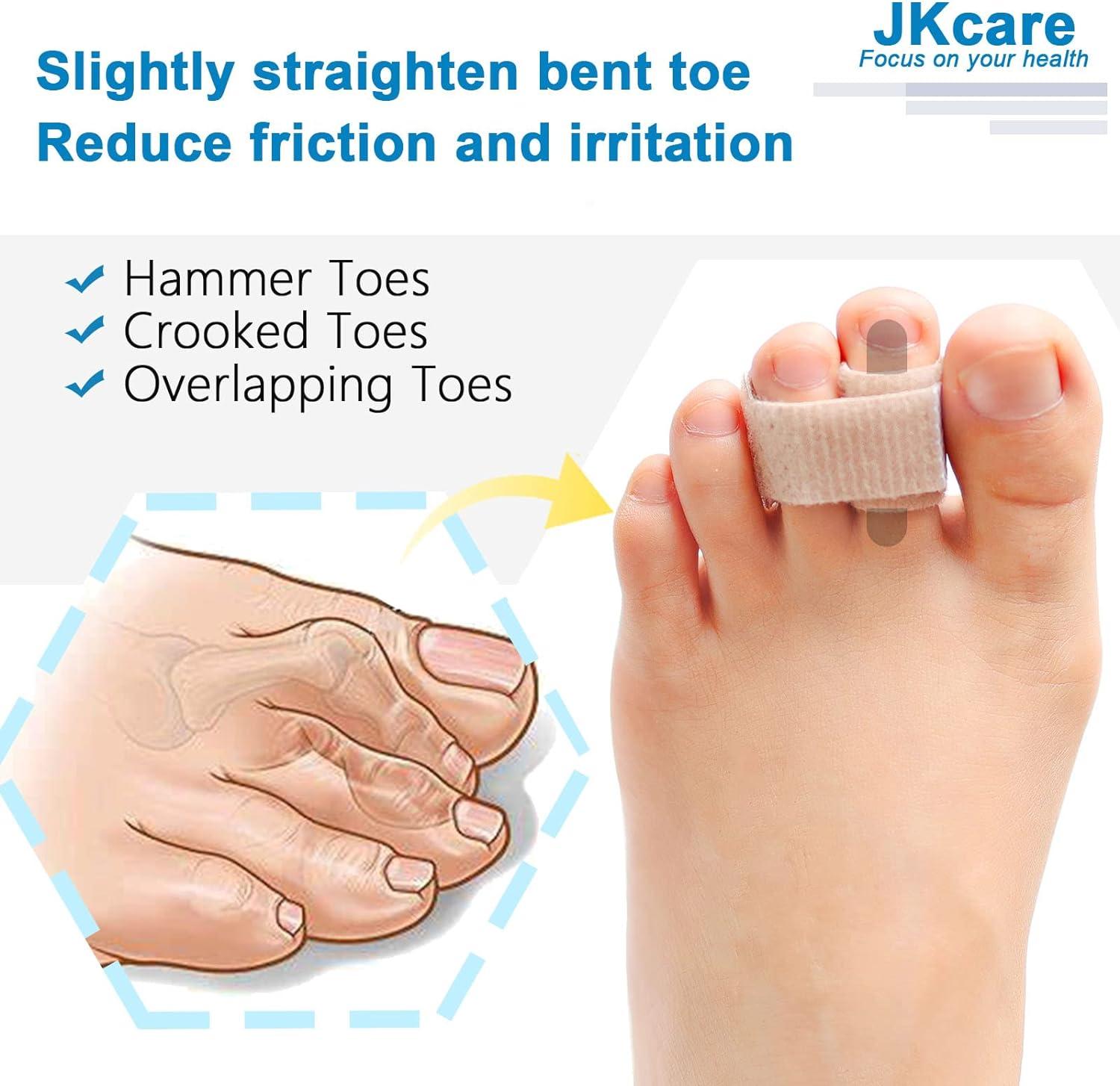 JKcare Broken Toe Wraps 8 Pack - Toe Separator Splint for Toe Pain ...
