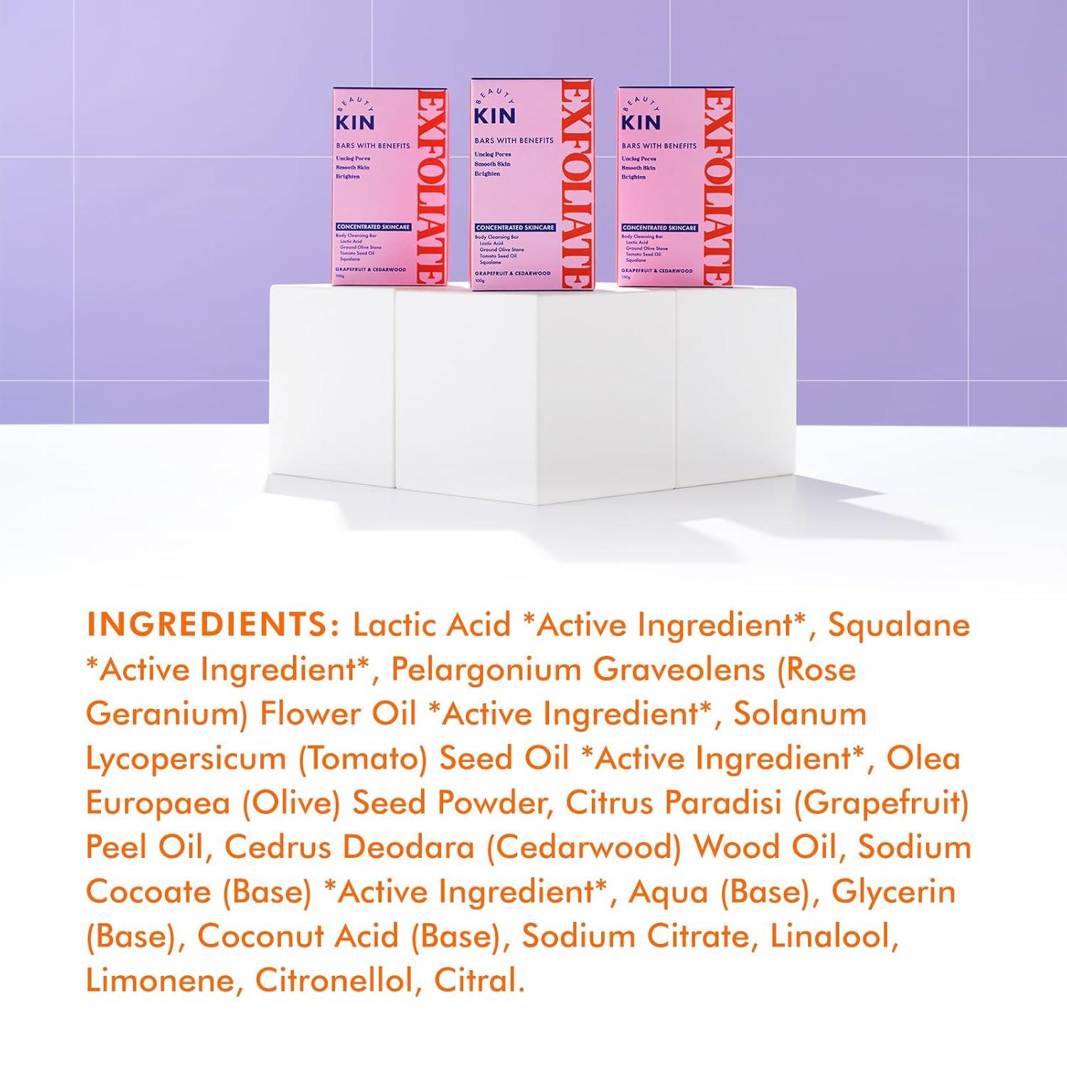 Beauty Kin Body Peeling Bar - Lactic Acid & Olive Core Soap for Clogged ...