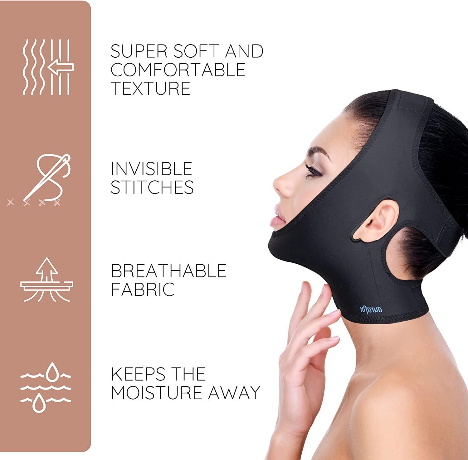 Face Slimmer Chin Compression Bandage Strap - Black Medium (Pack of 1 ...
