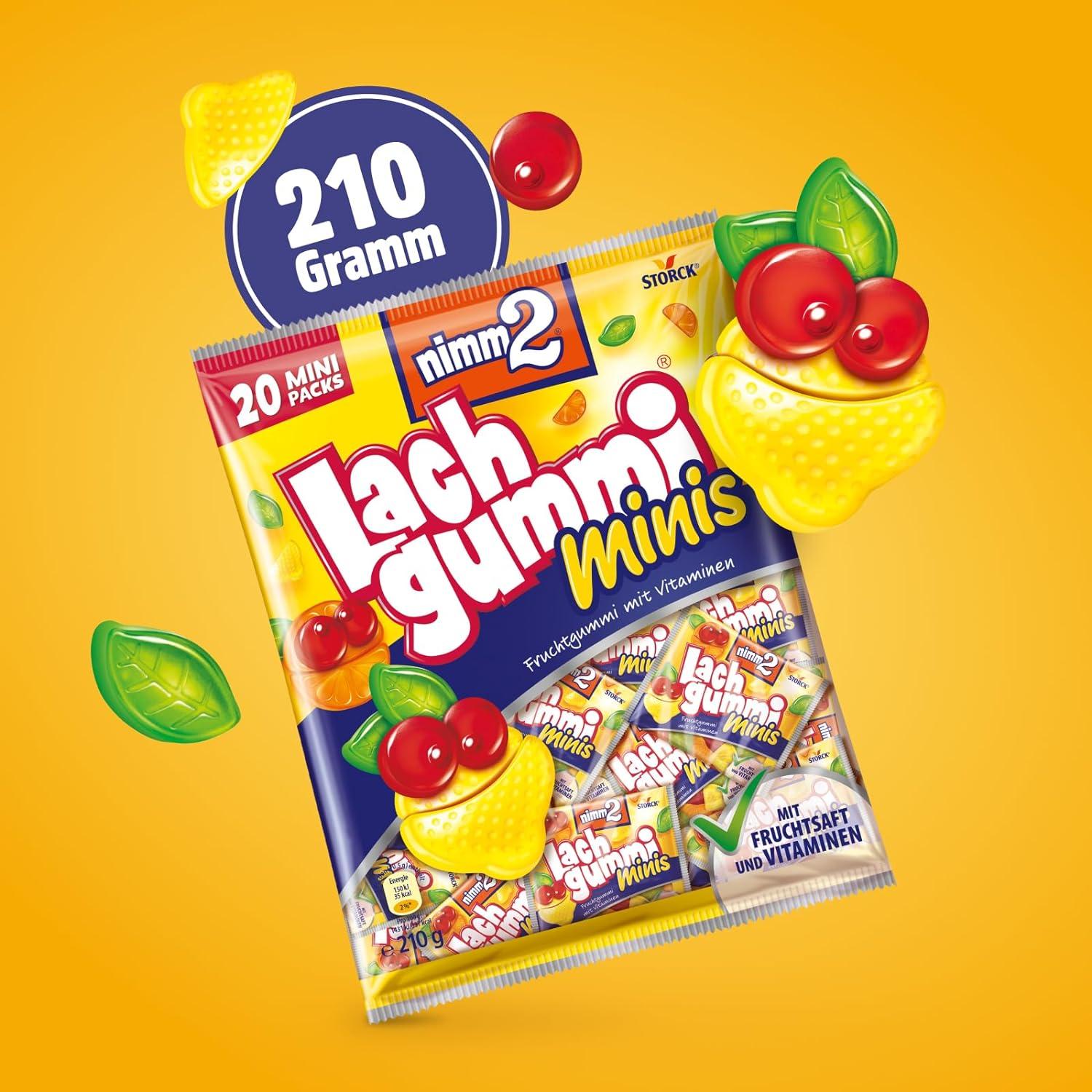 Buy nimm2 Lachgummi Minis - 210g (20 Mini Packs) | Fruity Gummy Candy ...