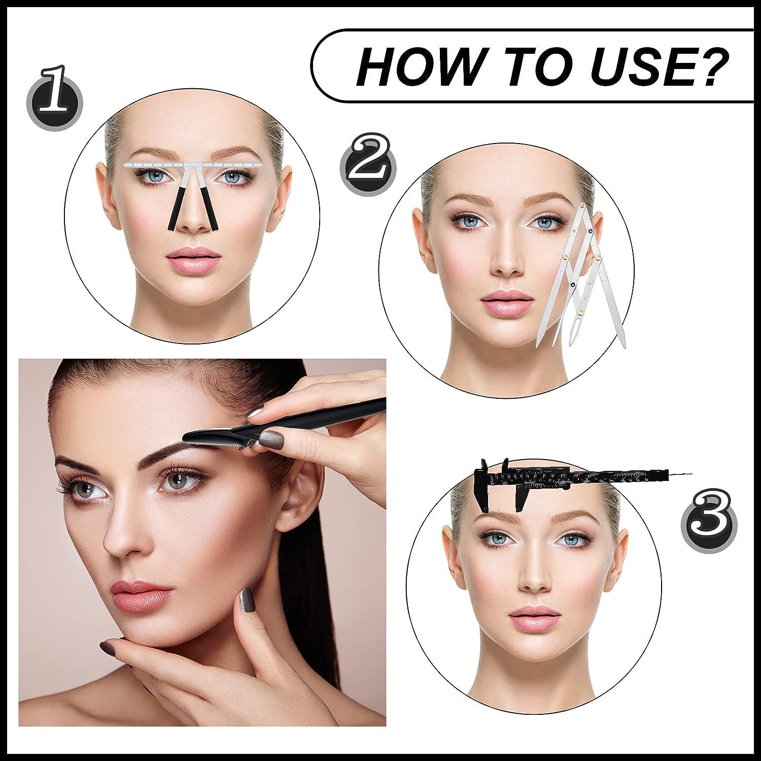 6 Pieces Tattoo Eyebrow Ruler Set - Microblading Measuring Tool with ...